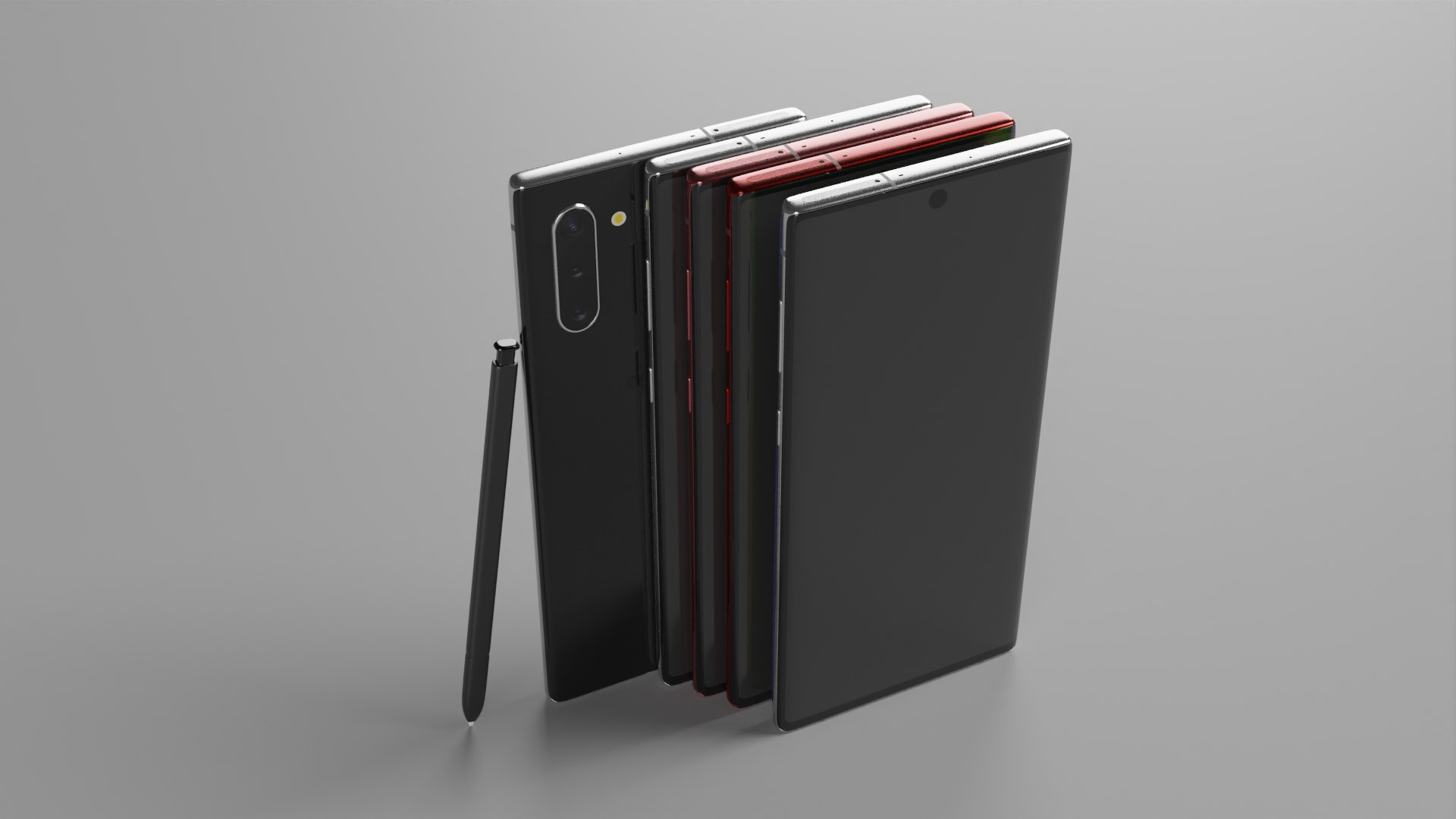 Samsung Galaxy Note 10 All Colors 3D Model - TurboSquid 2052270