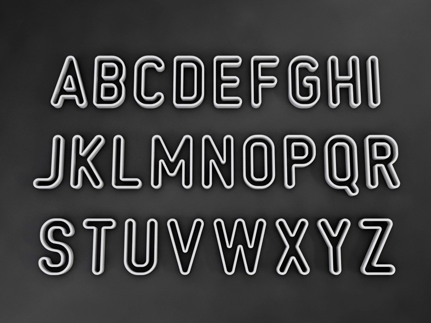 3d Font Letter Alphabet