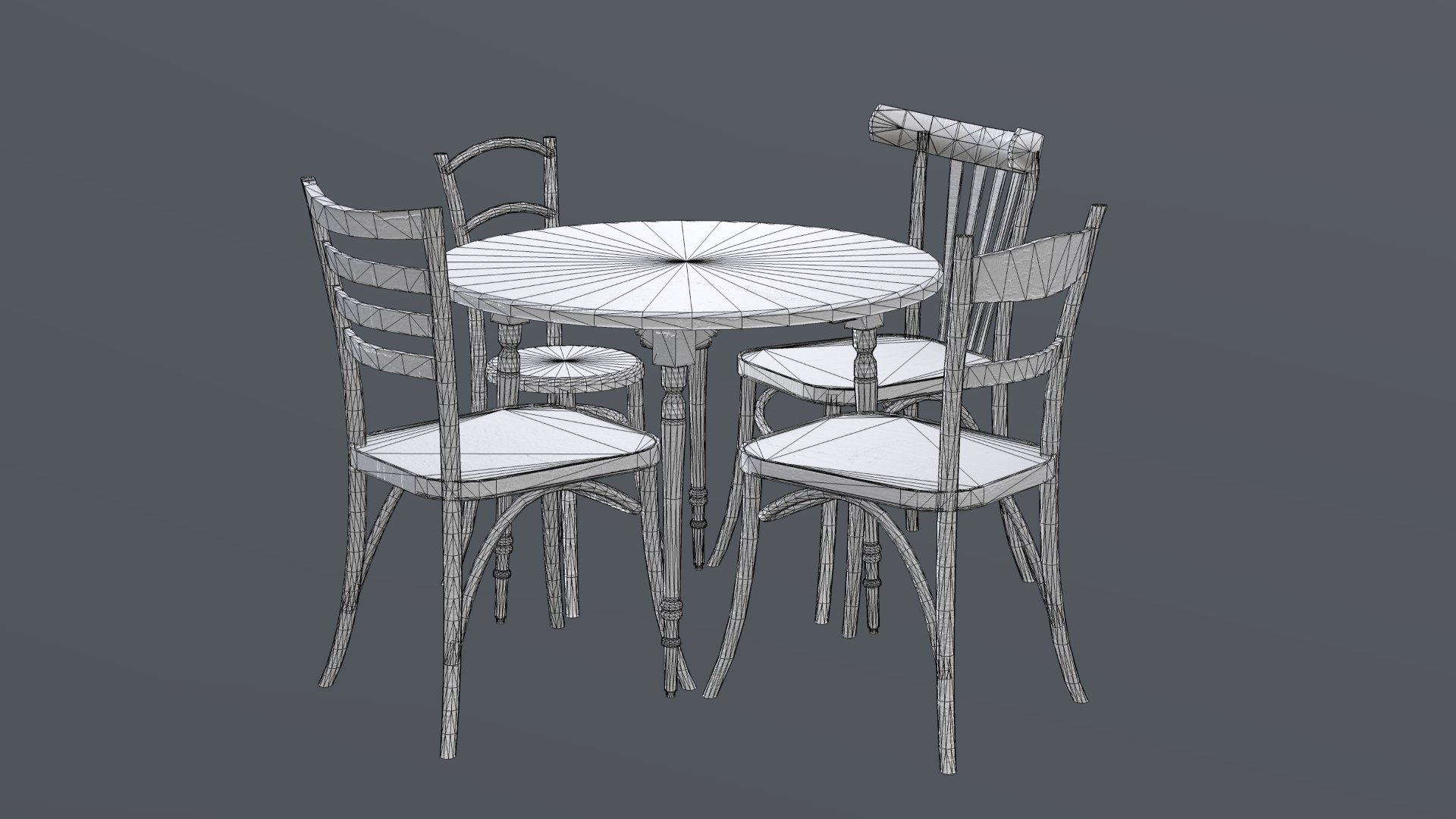 3D Game-Ready Dining Table Set - TurboSquid 2198834
