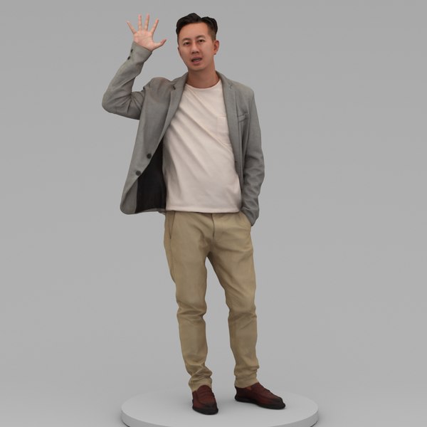3D relaxed man say hi - TurboSquid 1577724