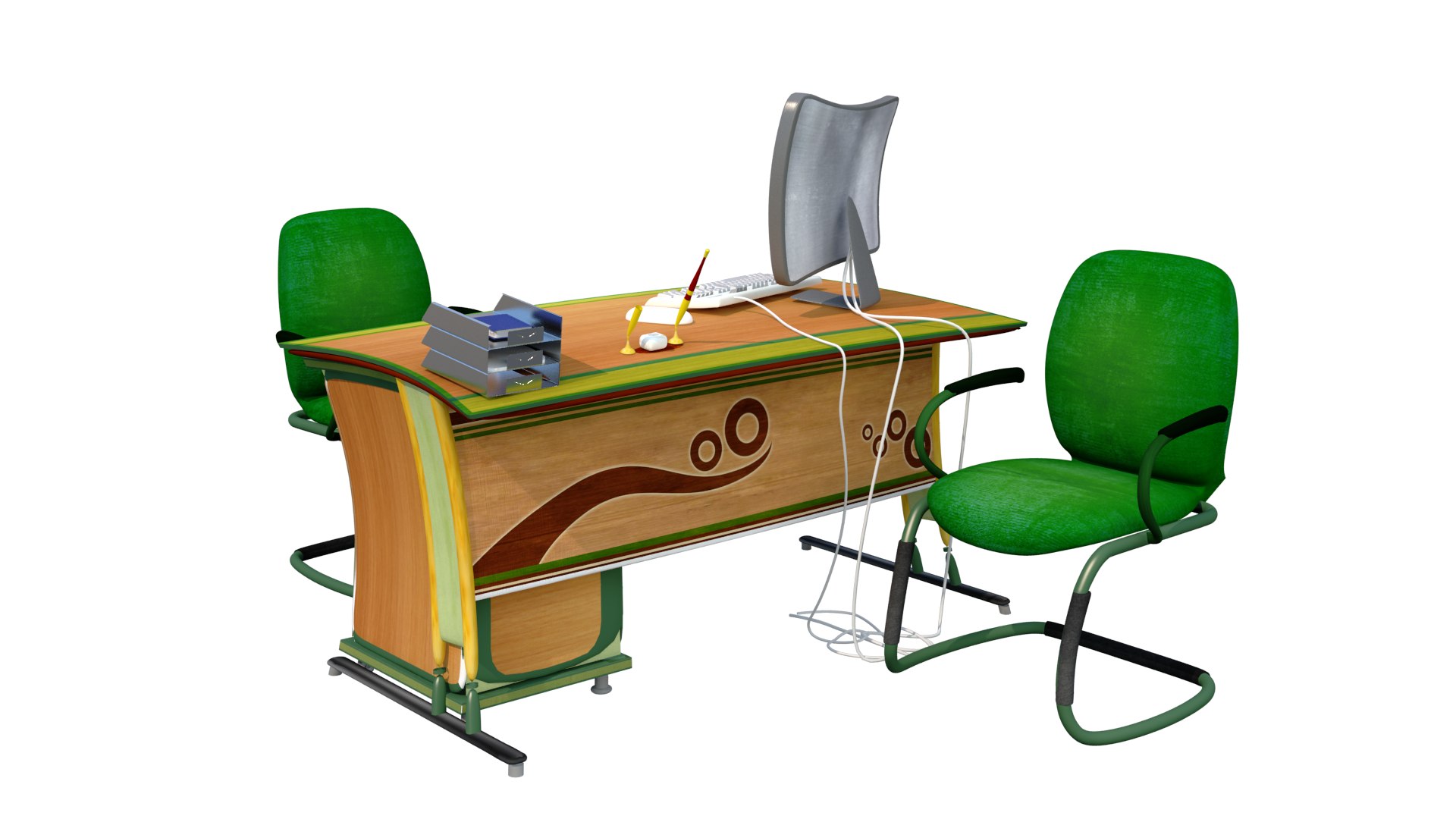 Computer table 3D model - TurboSquid 1368334