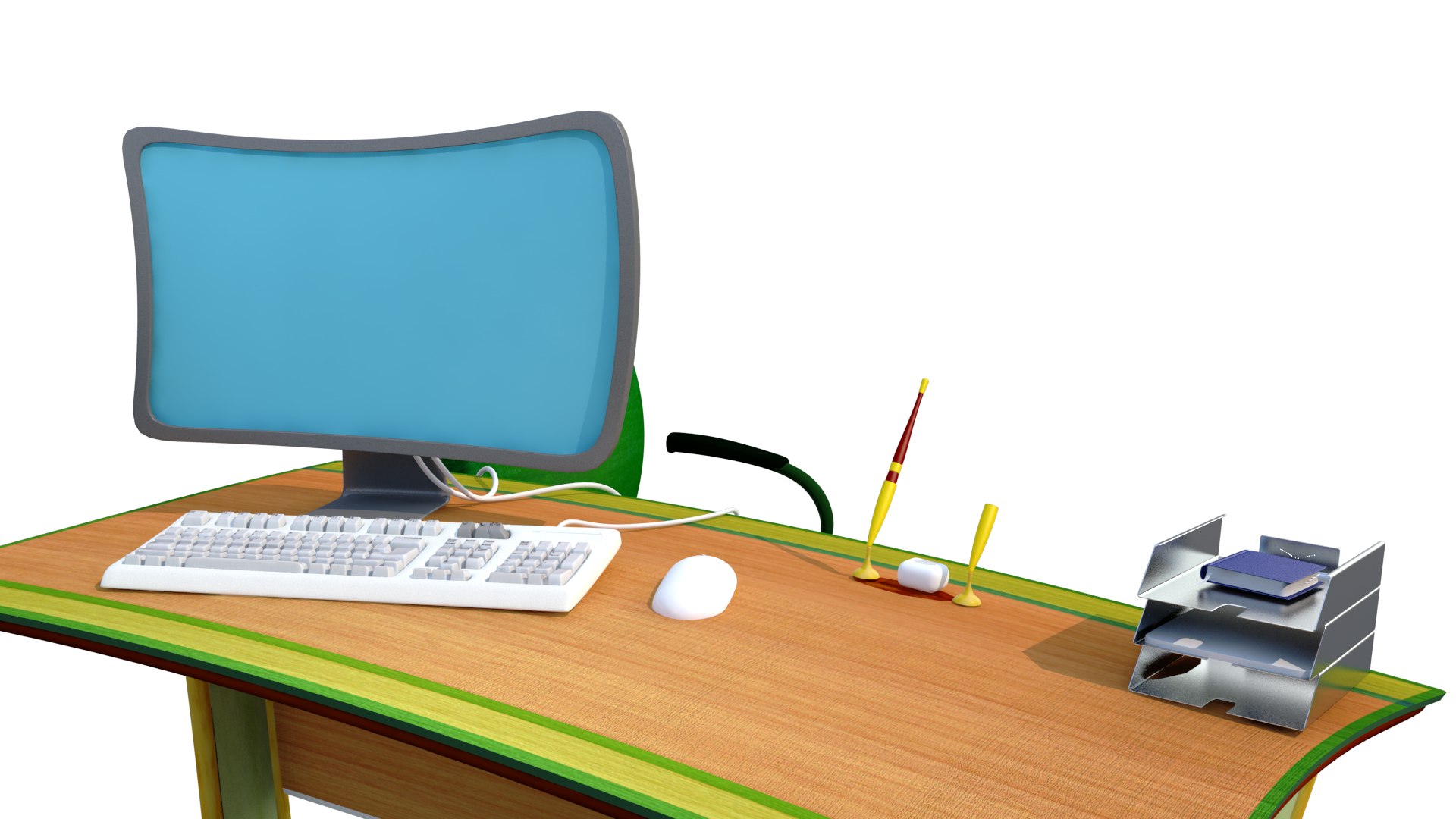 Computer table 3D model - TurboSquid 1368334