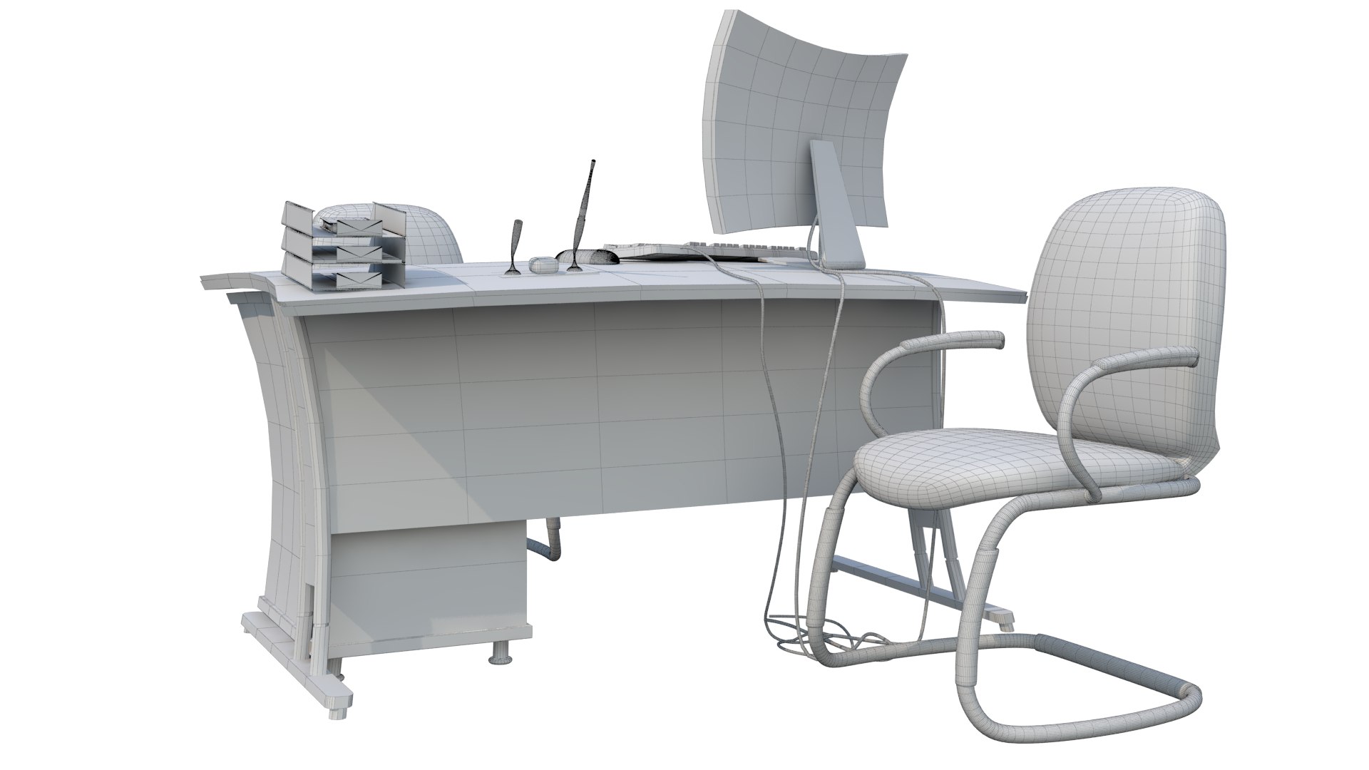 Computer table 3D model - TurboSquid 1368334