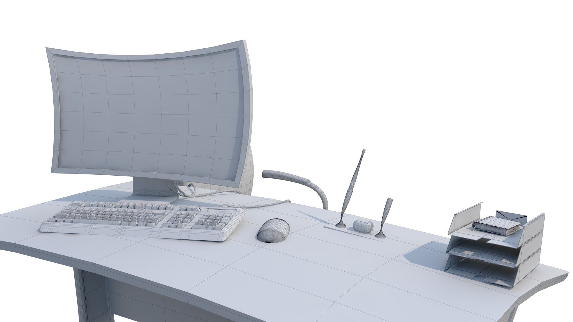 Computer table 3D model - TurboSquid 1368334