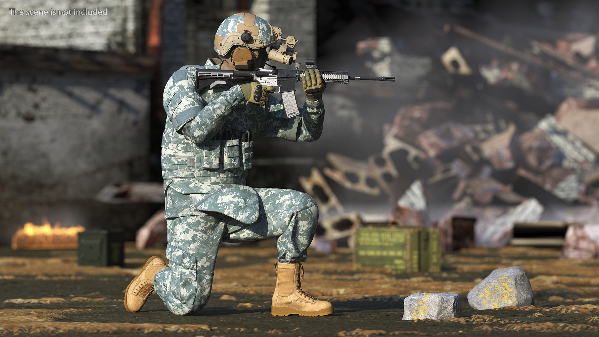 Soldier In Grey Camo With Night Vision Aiming 3D Model - TurboSquid 2273632