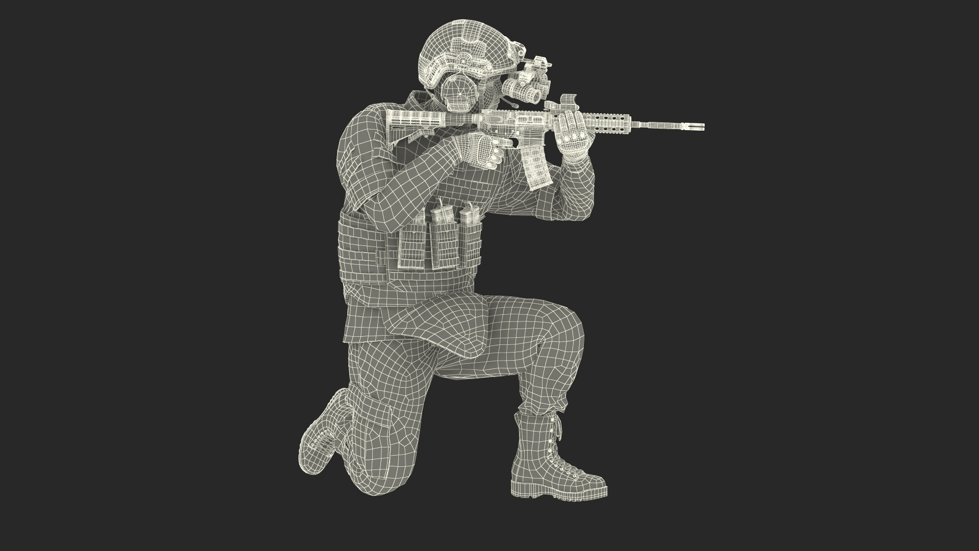 Soldier In Grey Camo With Night Vision Aiming 3D Model - TurboSquid 2273632