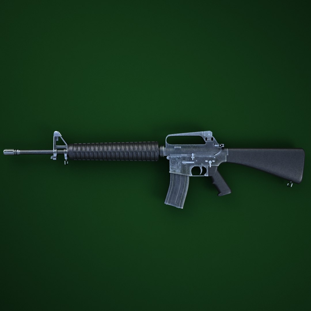 m16a2 assault rifle 3d model
