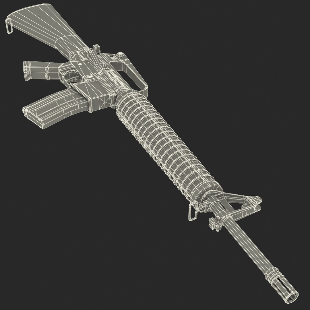 m16a2 assault rifle 3d model