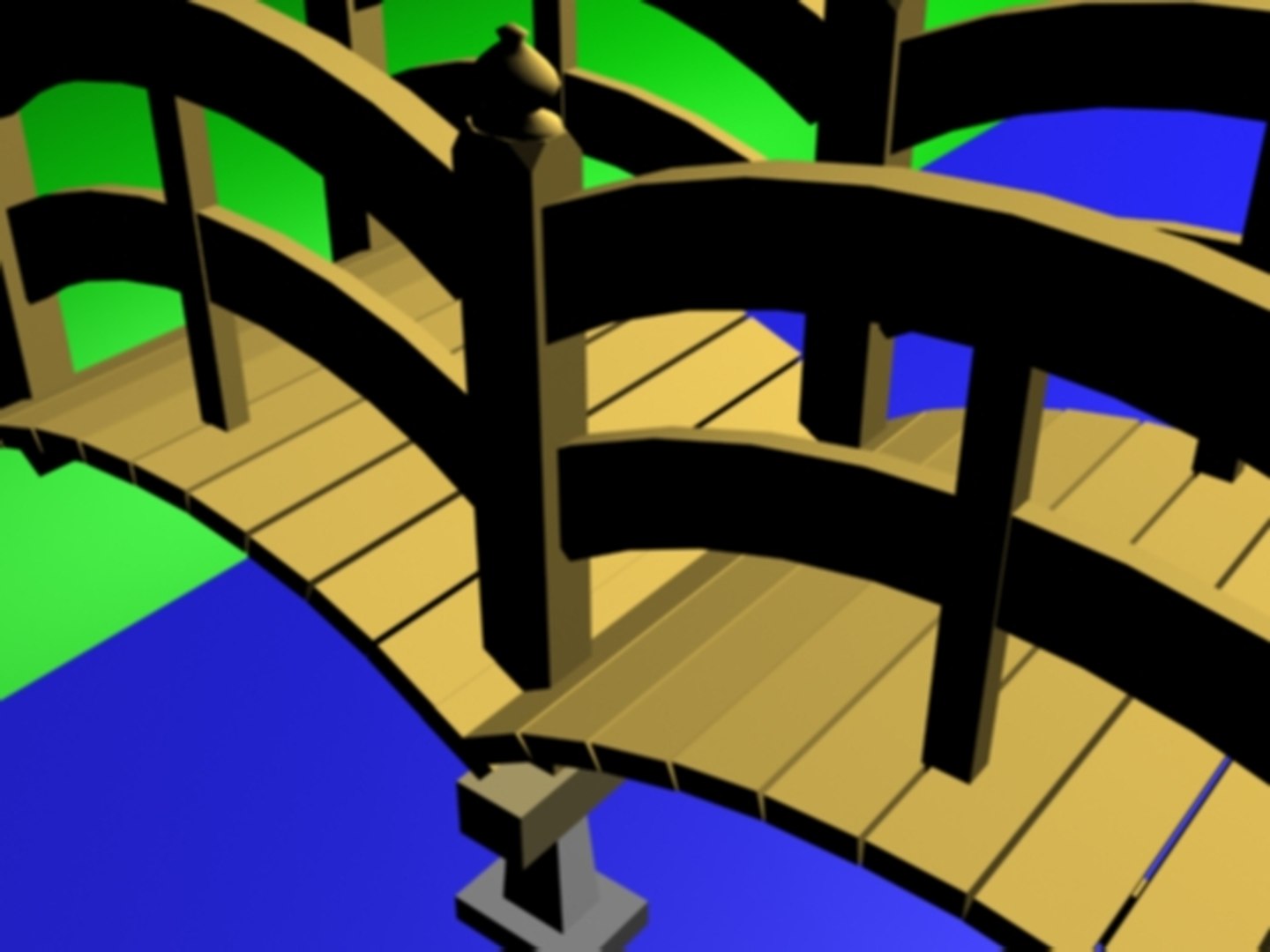 Simple Wood Bridge 3d Model
