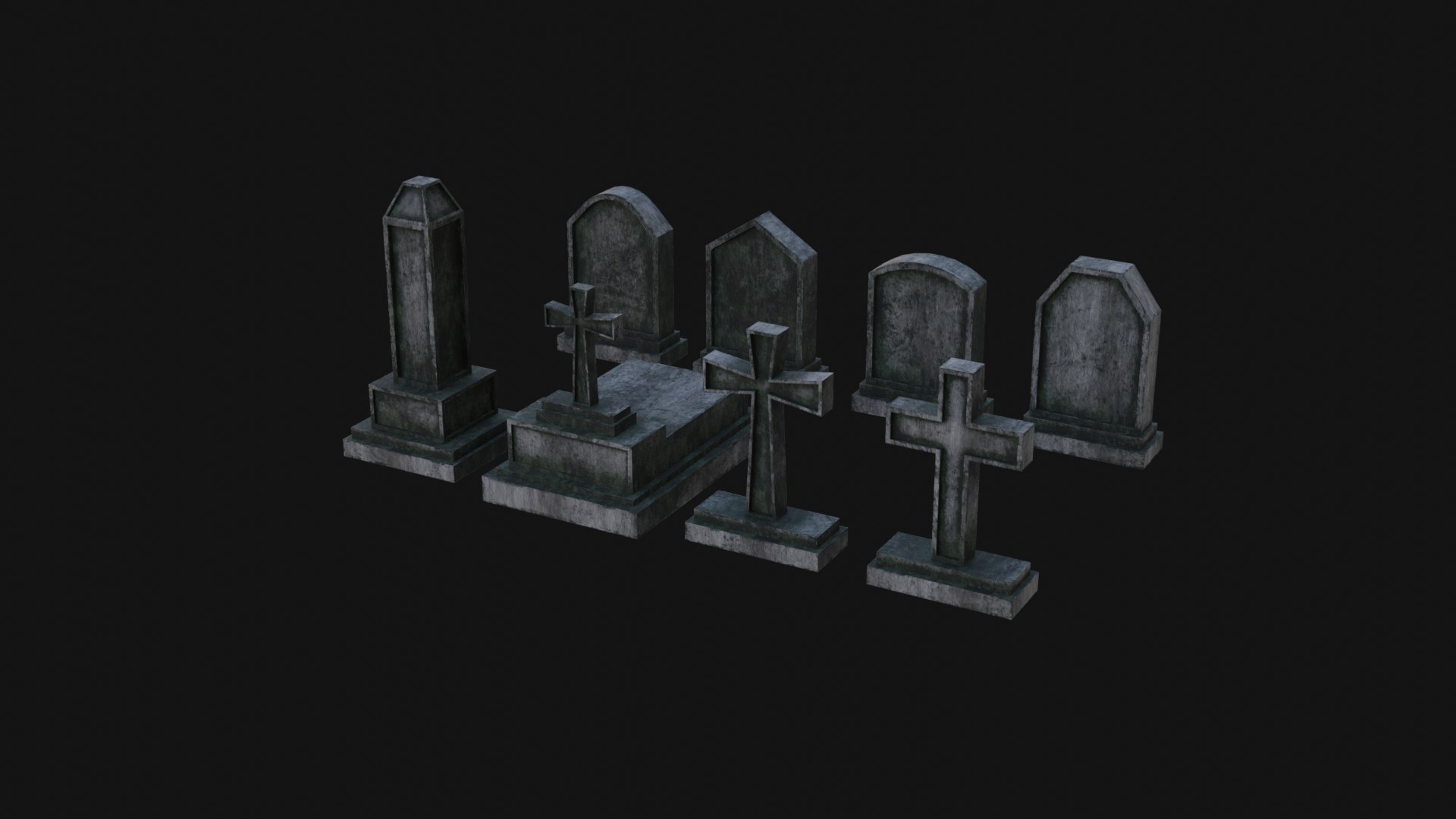 Tombstone Set Model - TurboSquid 2180096
