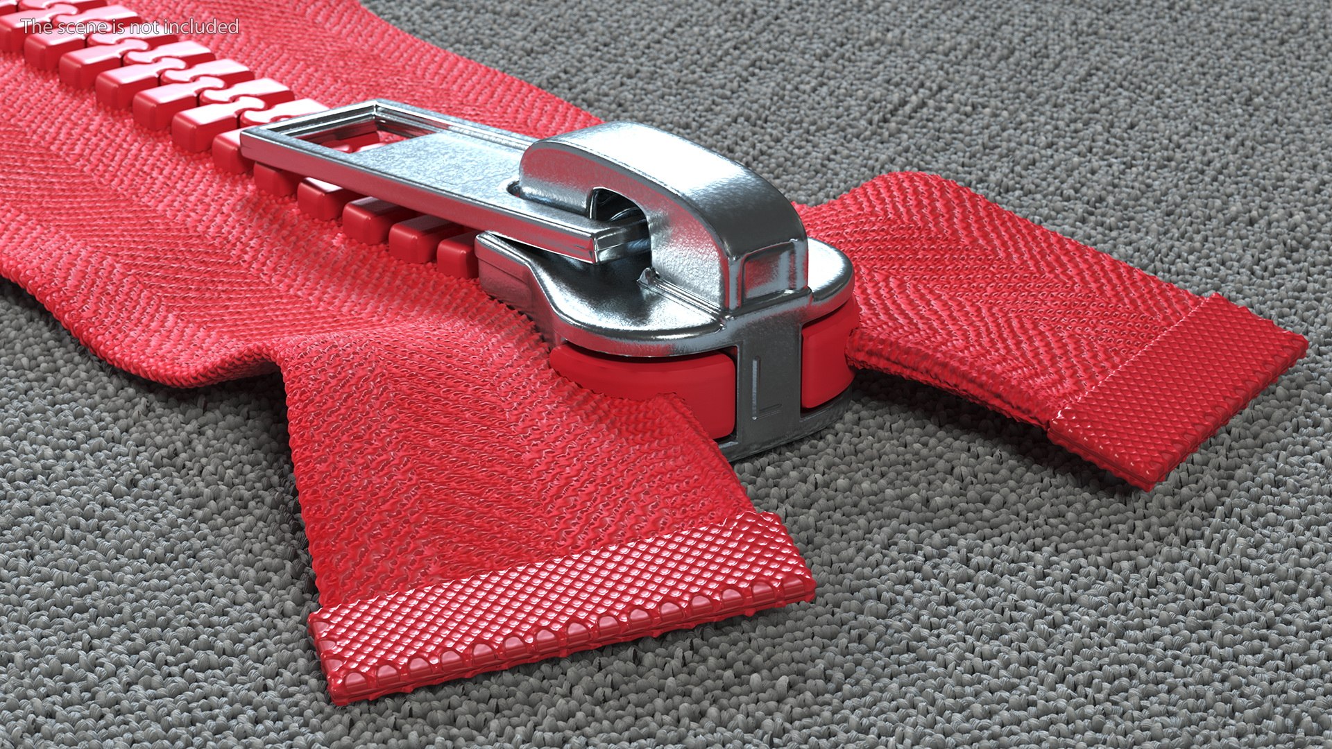 3D Two Way Zipper Closed Red - TurboSquid 1793875