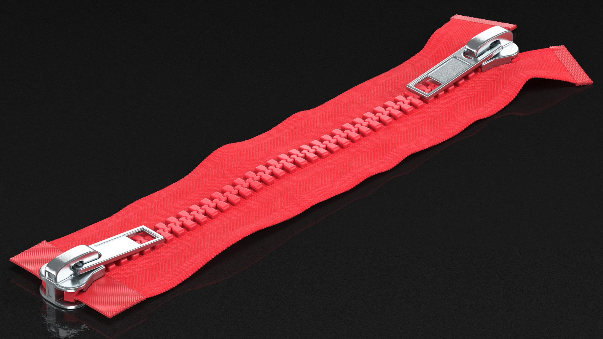 3D Two Way Zipper Closed Red - TurboSquid 1793875
