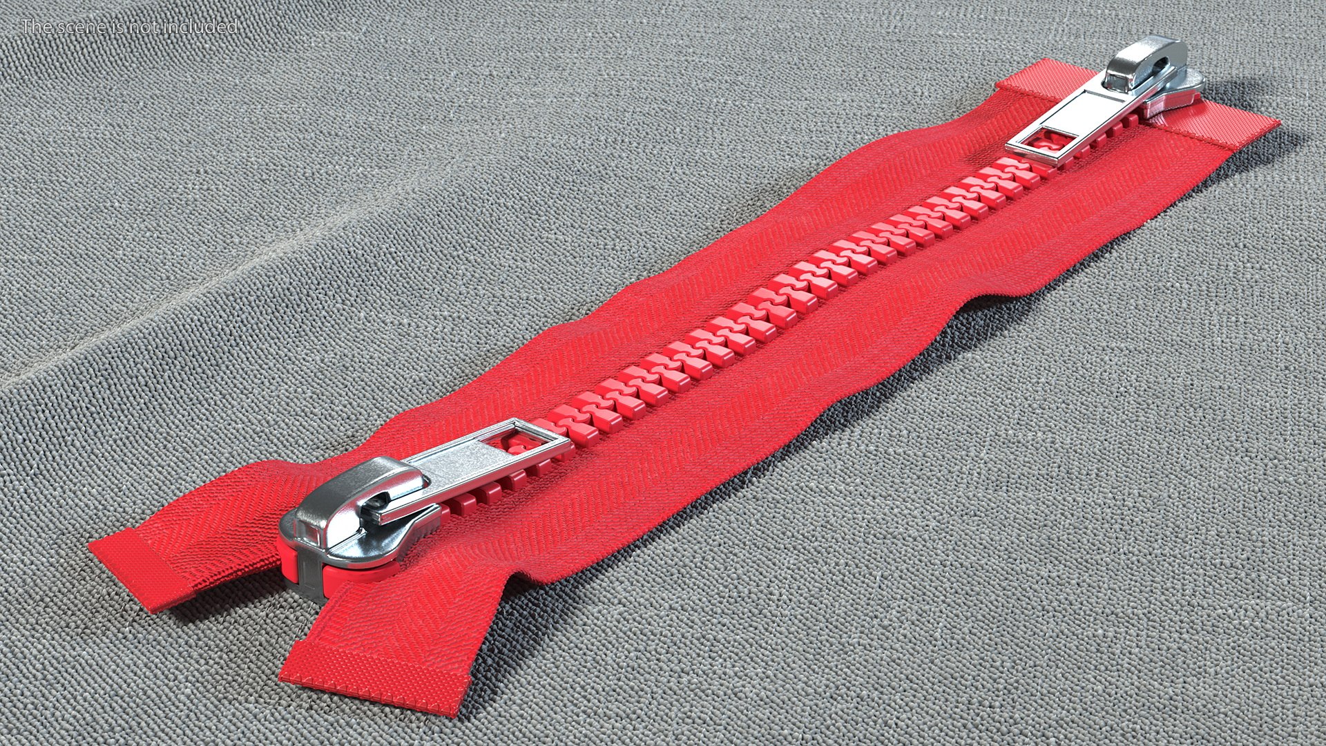 3D Two Way Zipper Closed Red - TurboSquid 1793875