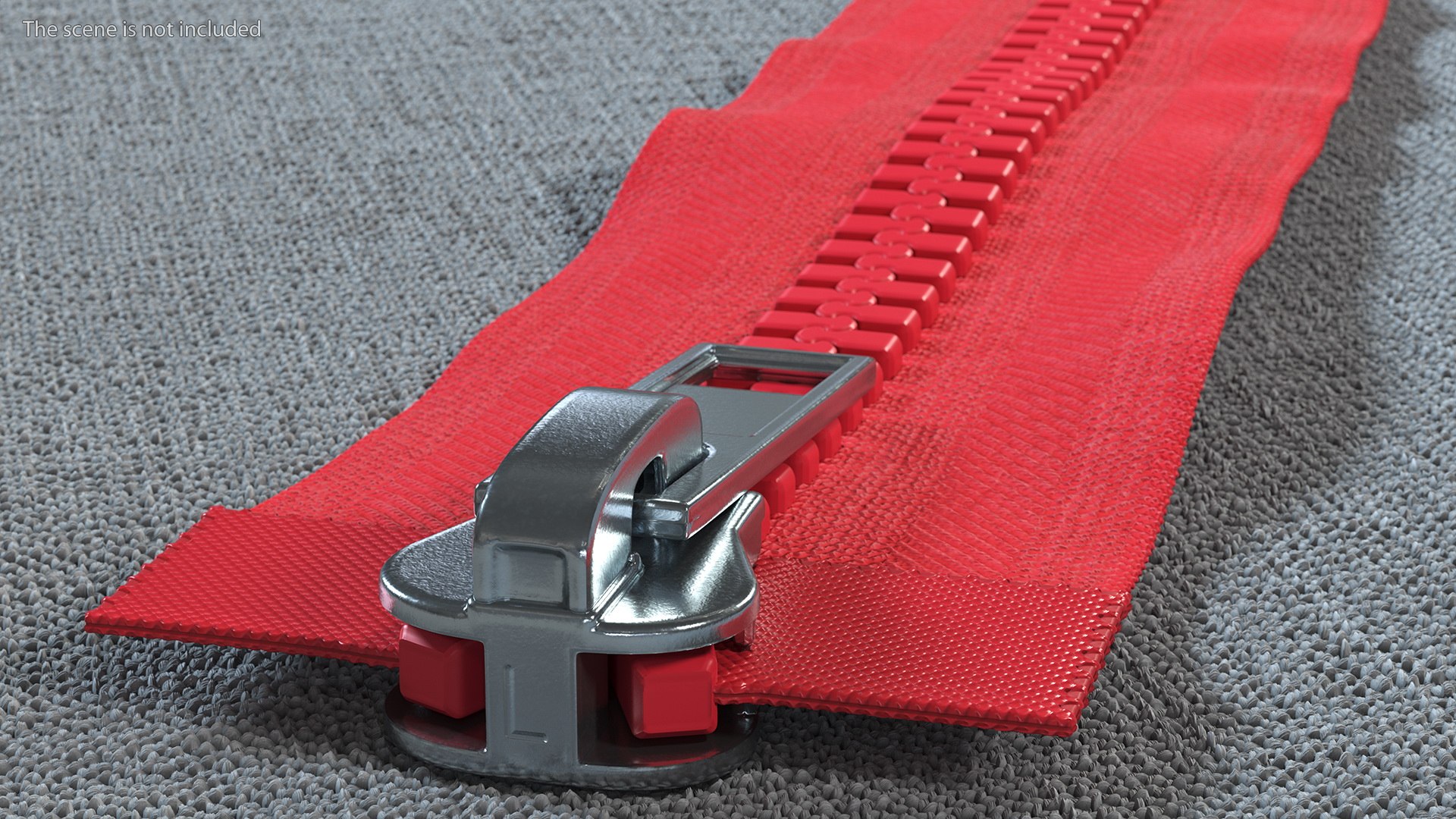 3D Two Way Zipper Closed Red - TurboSquid 1793875