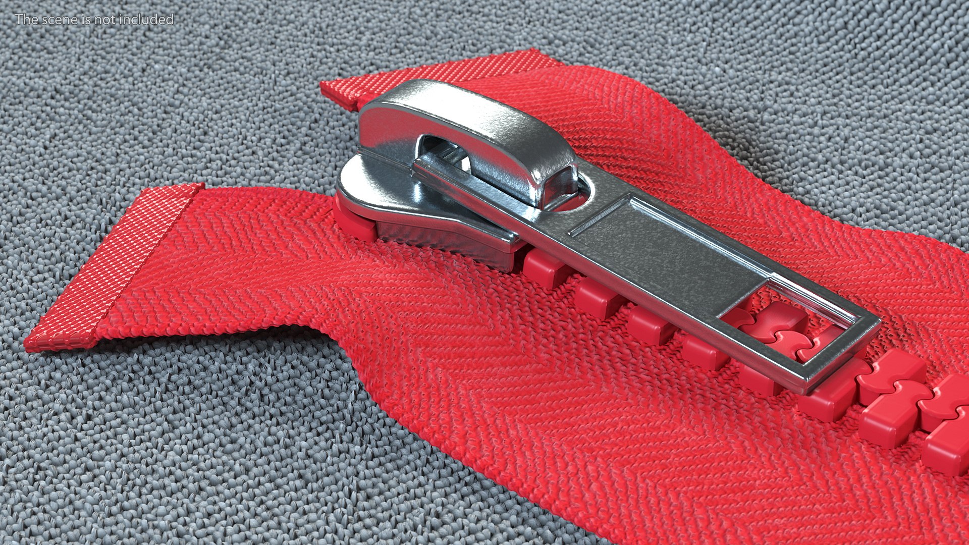 3D Two Way Zipper Closed Red - TurboSquid 1793875