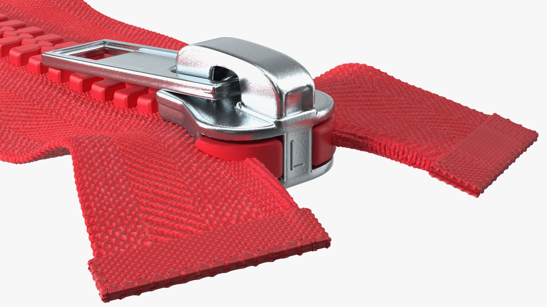 3D Two Way Zipper Closed Red - TurboSquid 1793875