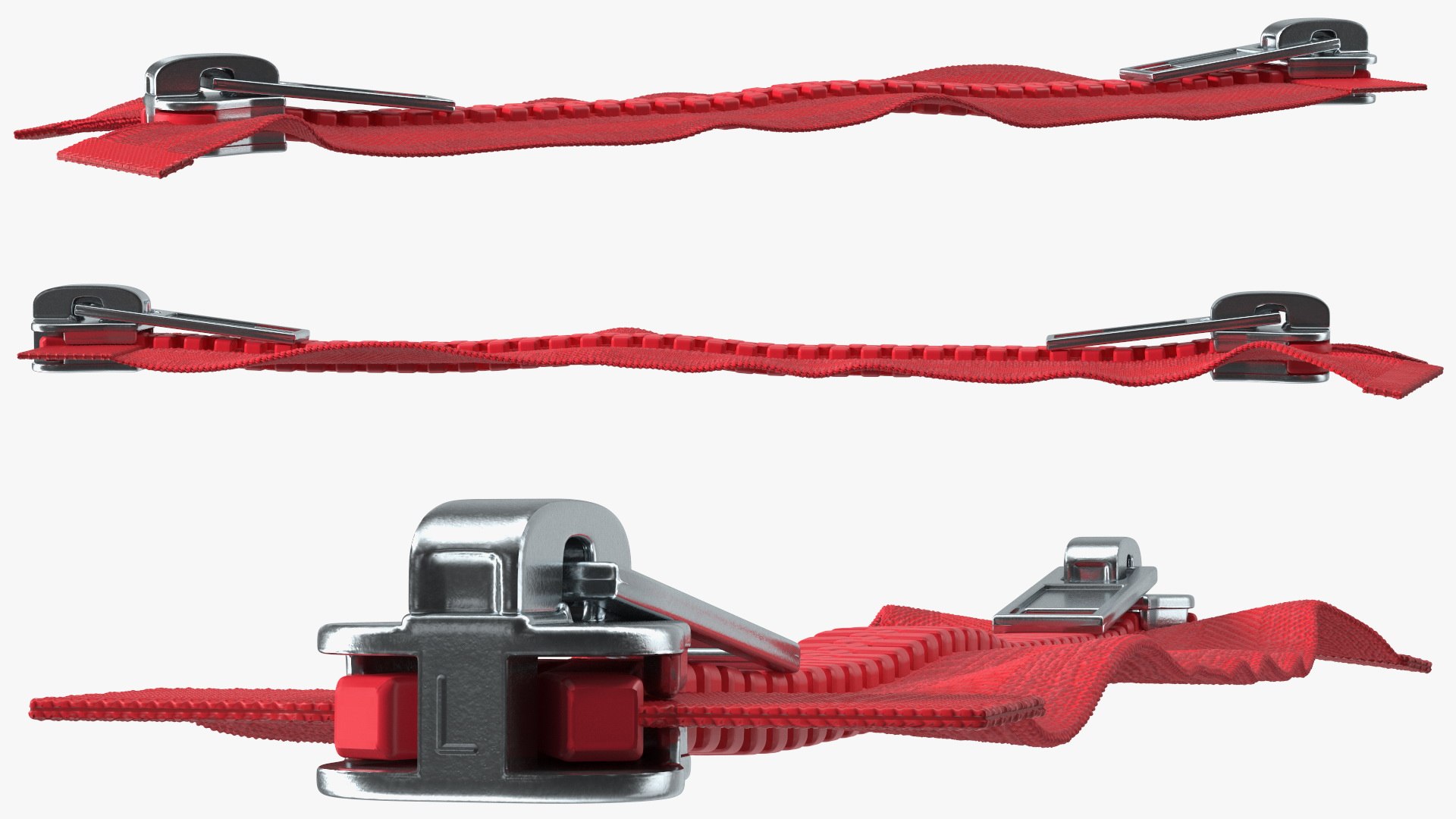 3D Two Way Zipper Closed Red - TurboSquid 1793875