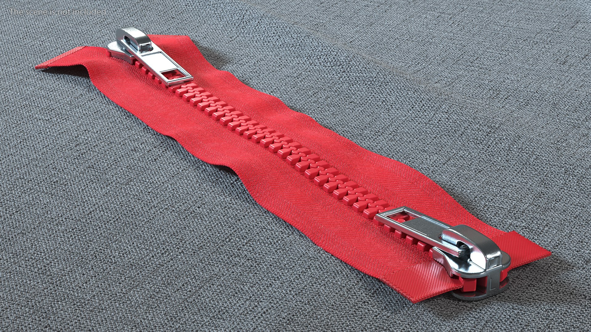 3D Two Way Zipper Closed Red - TurboSquid 1793875