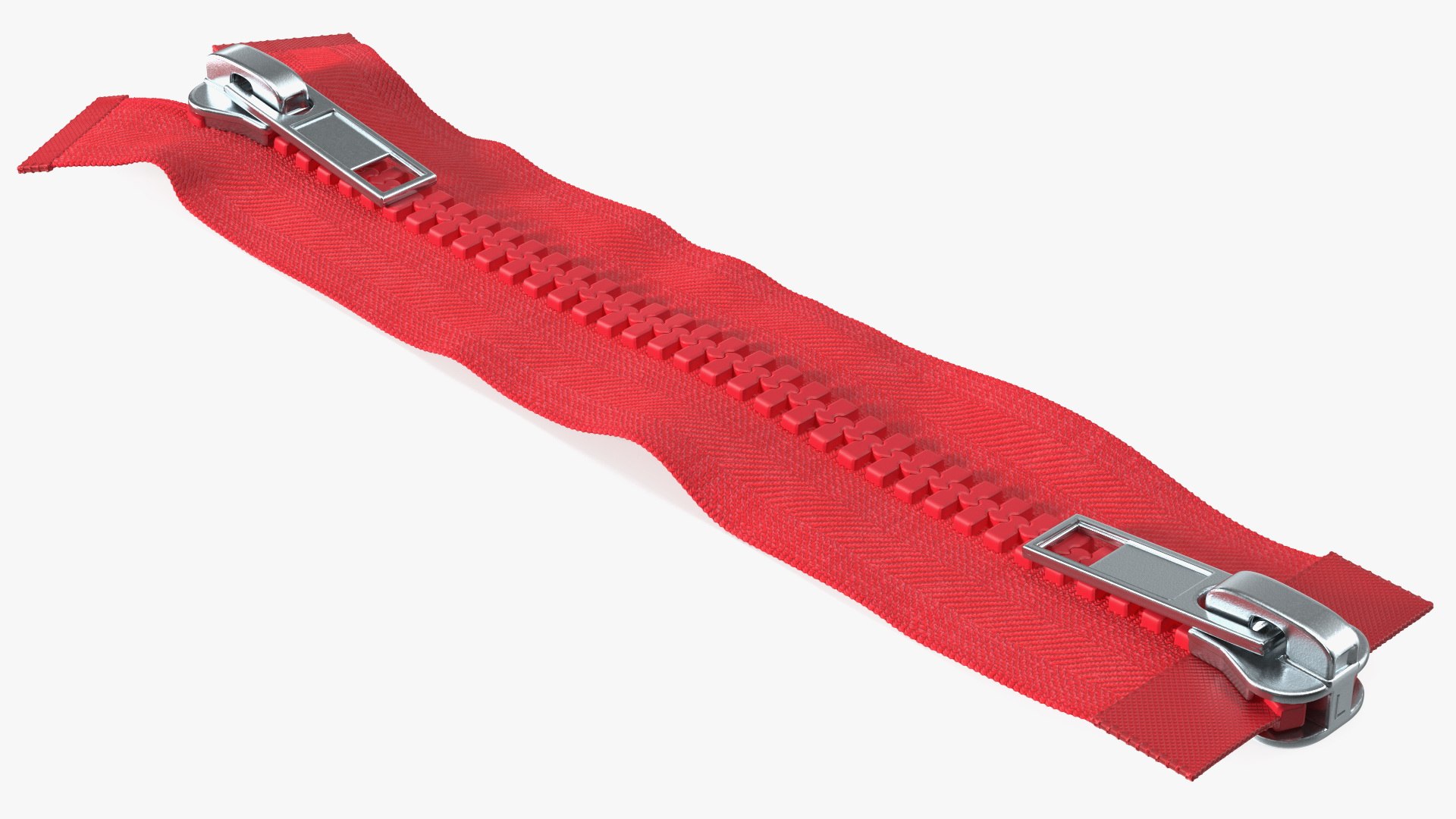 3D Two Way Zipper Closed Red - TurboSquid 1793875