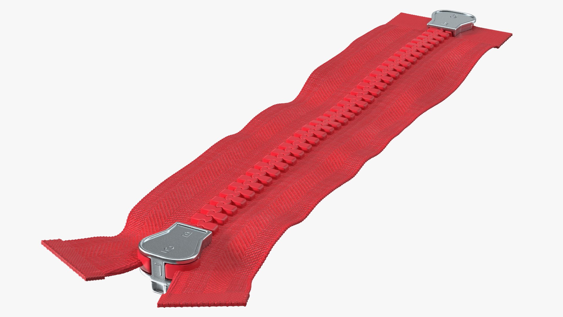 3D Two Way Zipper Closed Red - TurboSquid 1793875