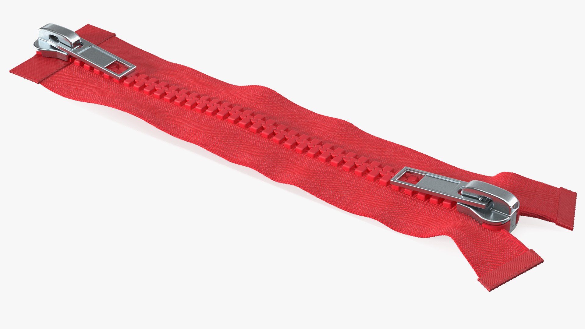 3D Two Way Zipper Closed Red - TurboSquid 1793875