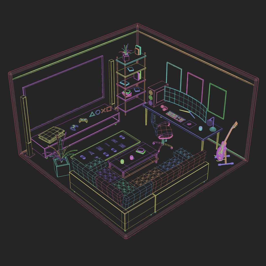 3D Gaming Room Model - TurboSquid 2175797