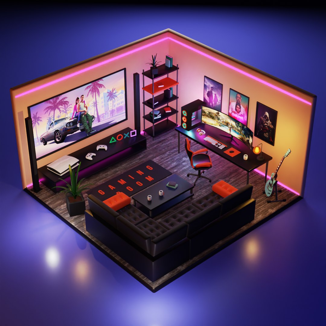 3D Gaming Room Model - TurboSquid 2175797