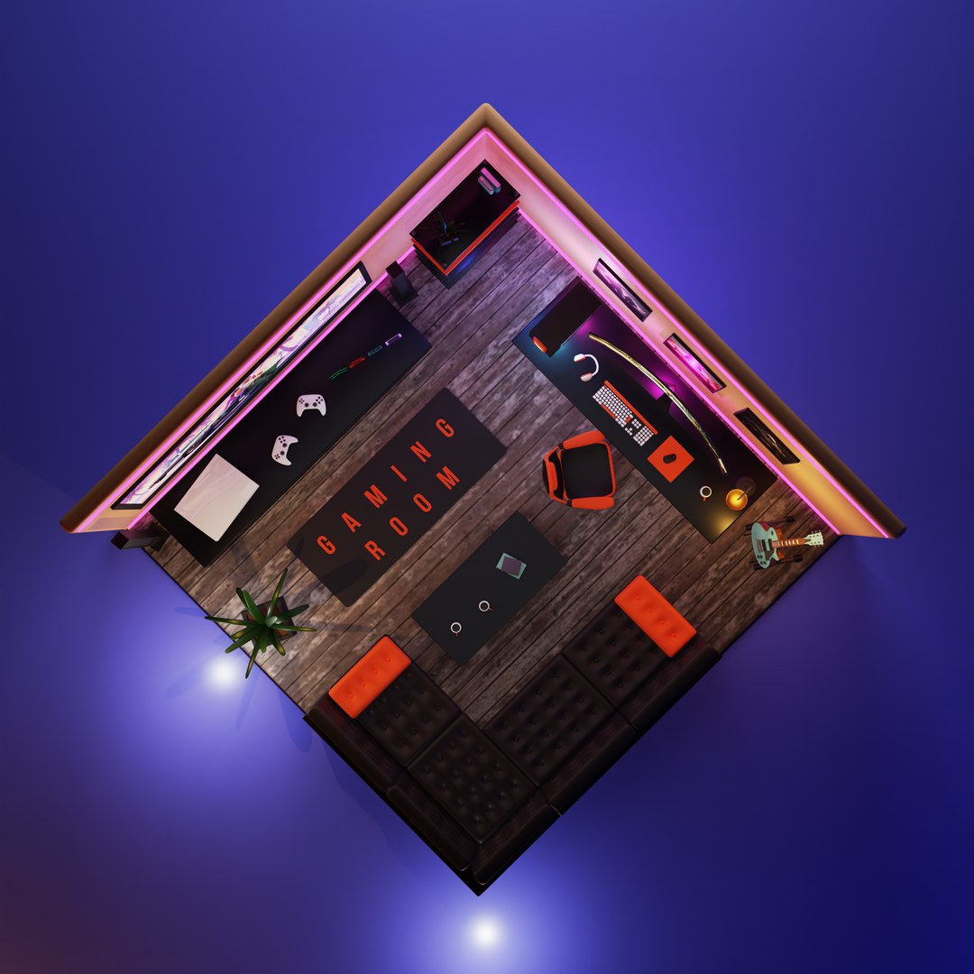3D Gaming Room Model - TurboSquid 2175797
