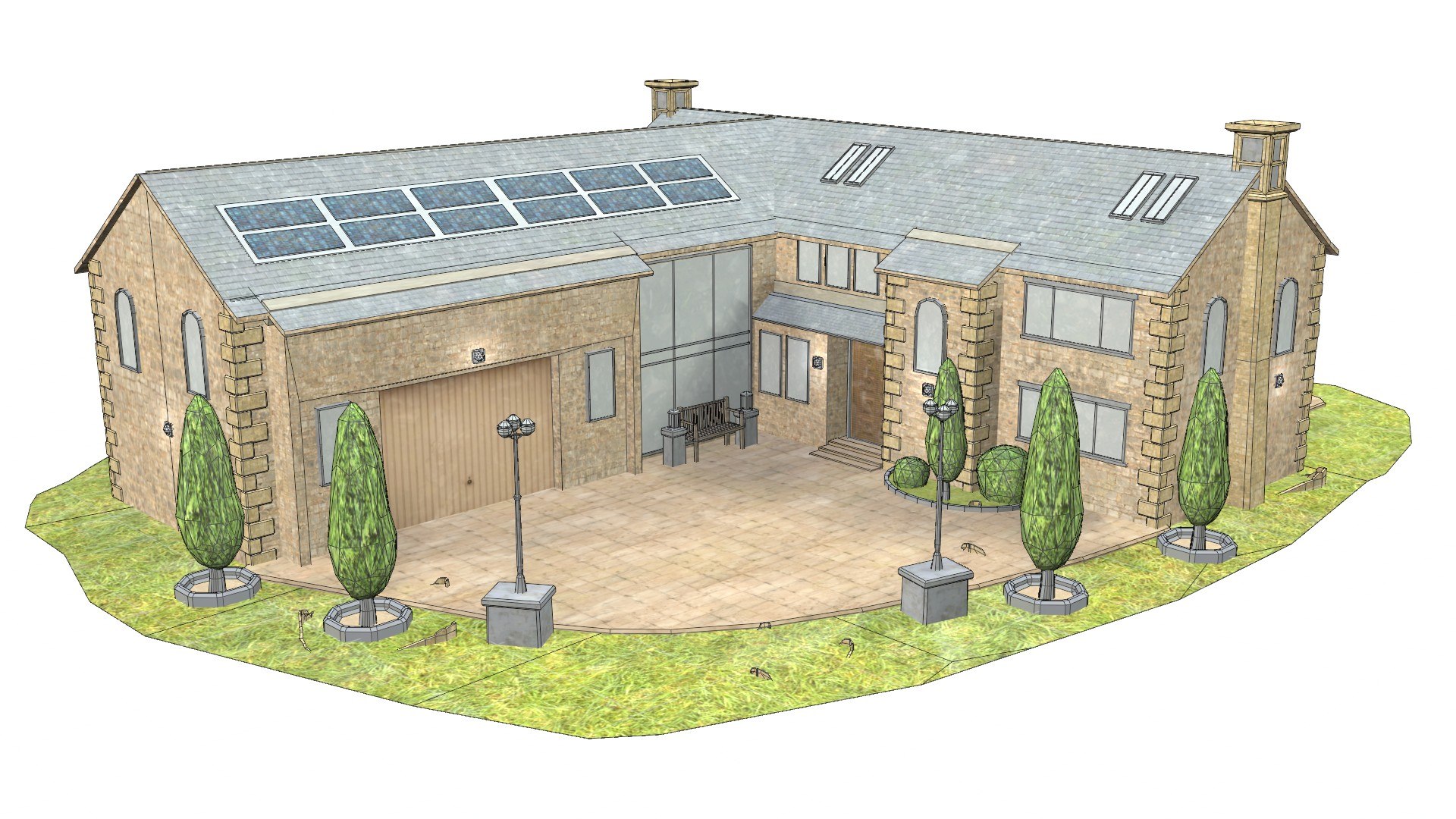 Modern House Collection - Low Poly - Textured 3D Model - TurboSquid 1715696