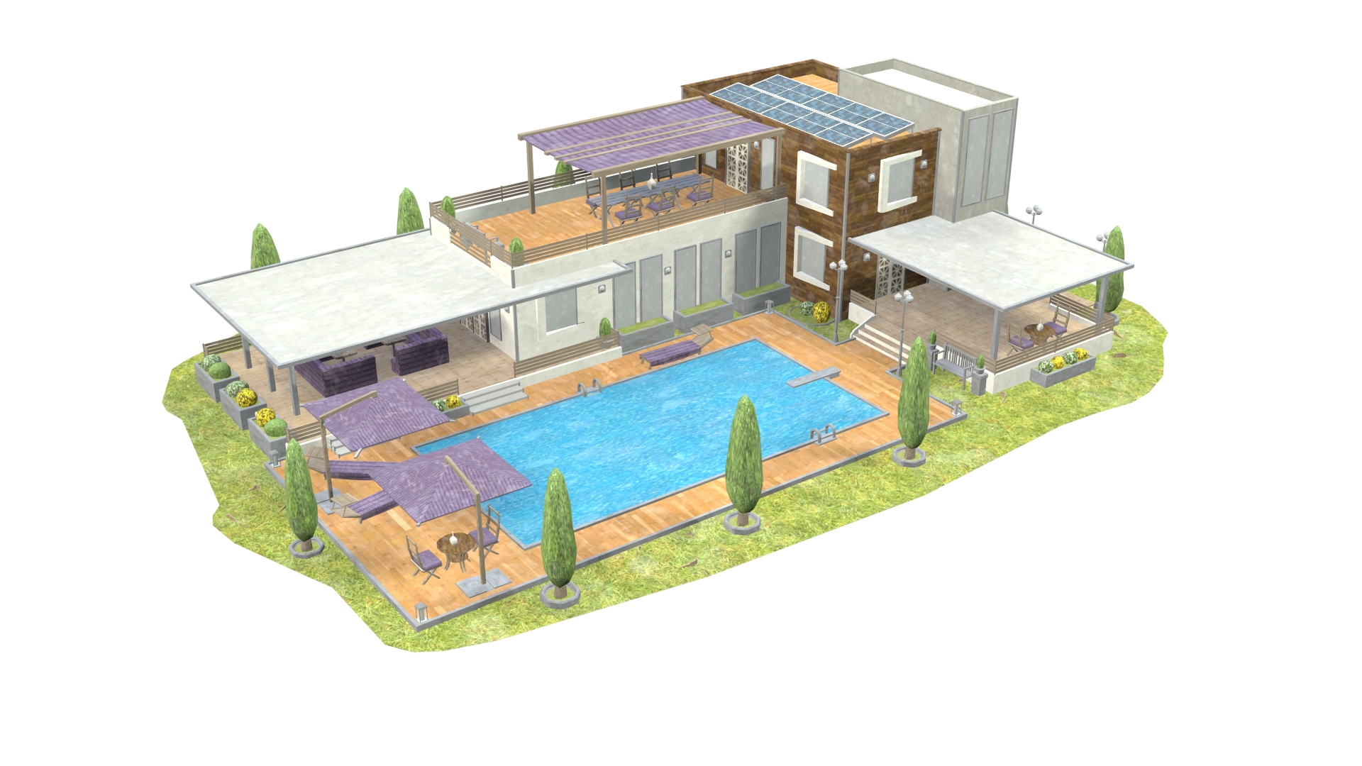 Modern House Collection - Low Poly - Textured 3D Model - TurboSquid 1715696