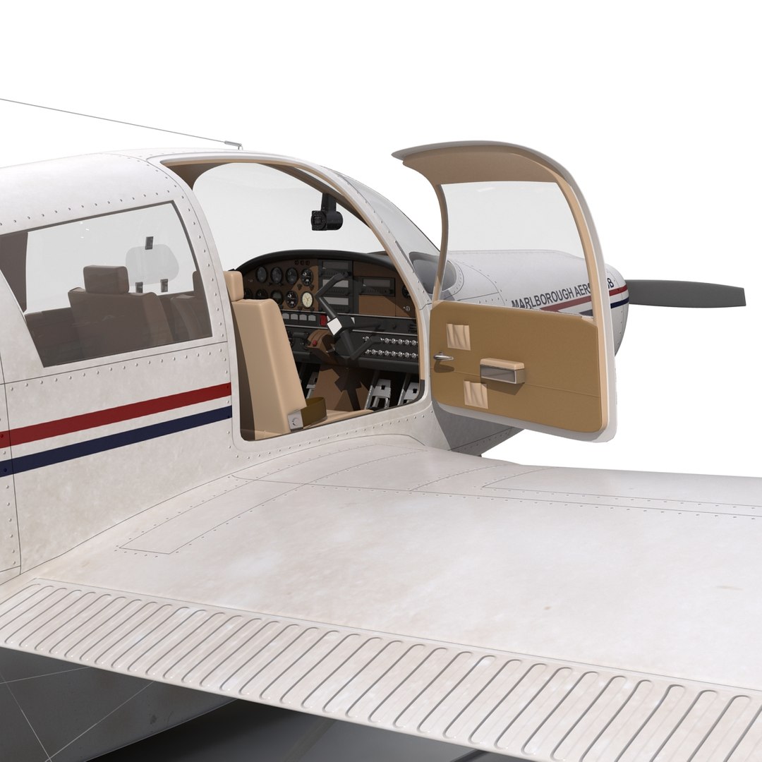 light aircraft piper pa 3d model