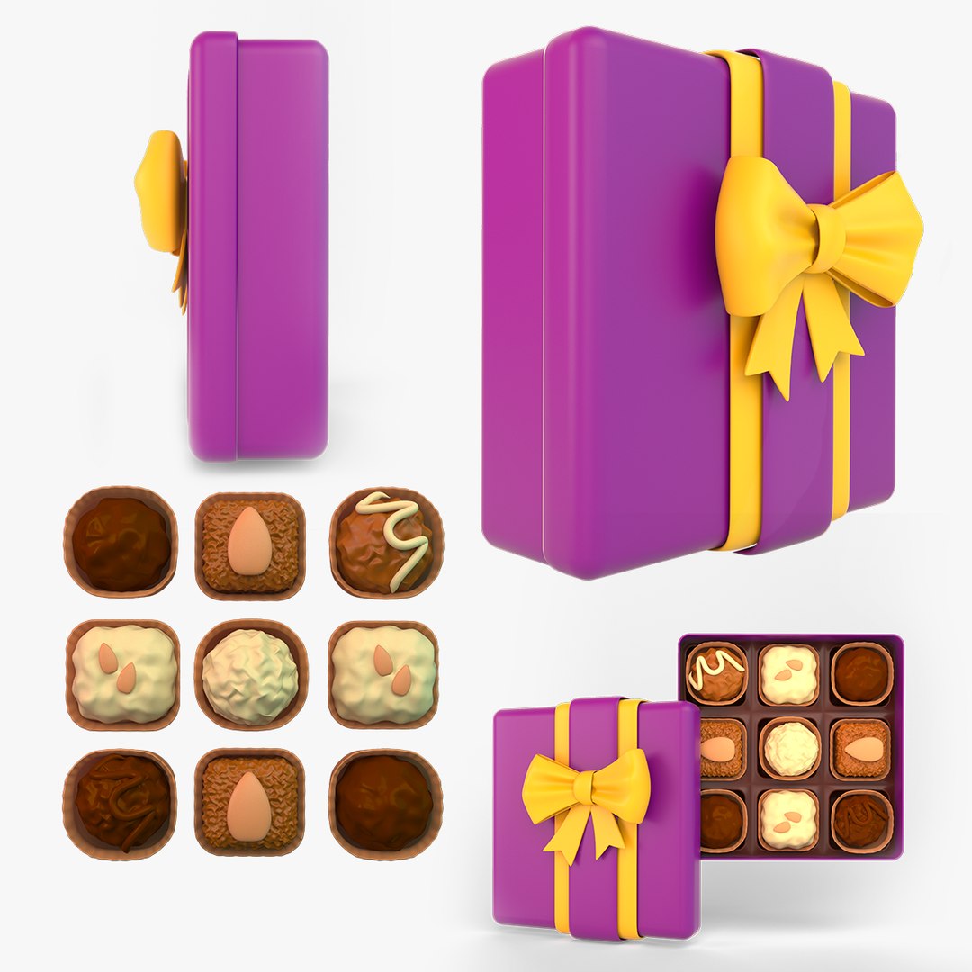 3D Chocolate Box - TurboSquid 1878981