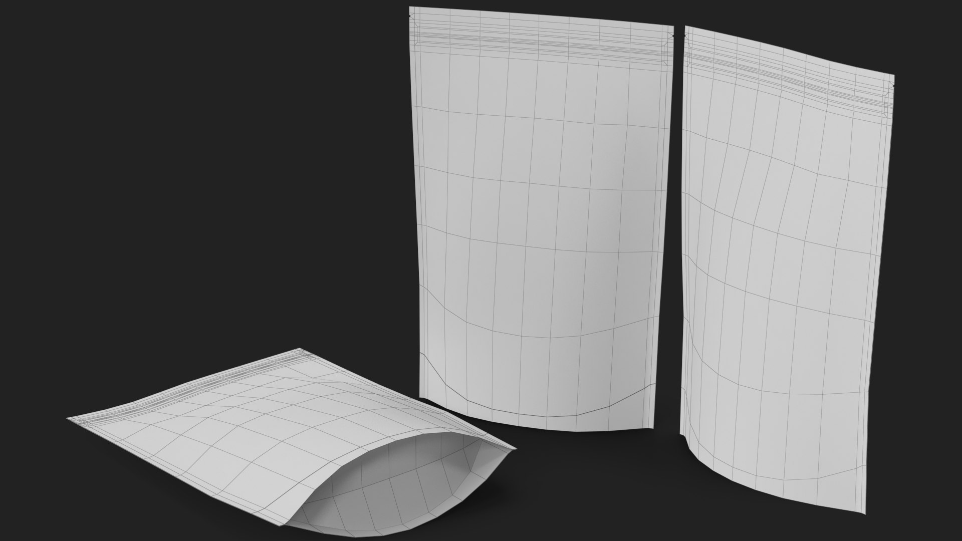 3D model Zipper Kraft Paper Bag with Transparent Front 400 g Mockup ...