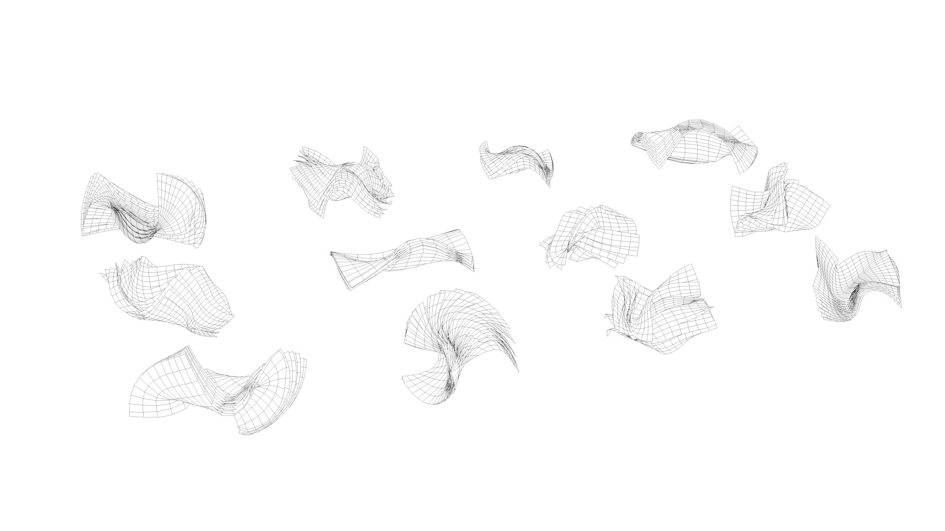 12 Modern Abstract Wavy Design Shapes Collection 3D Model - TurboSquid ...