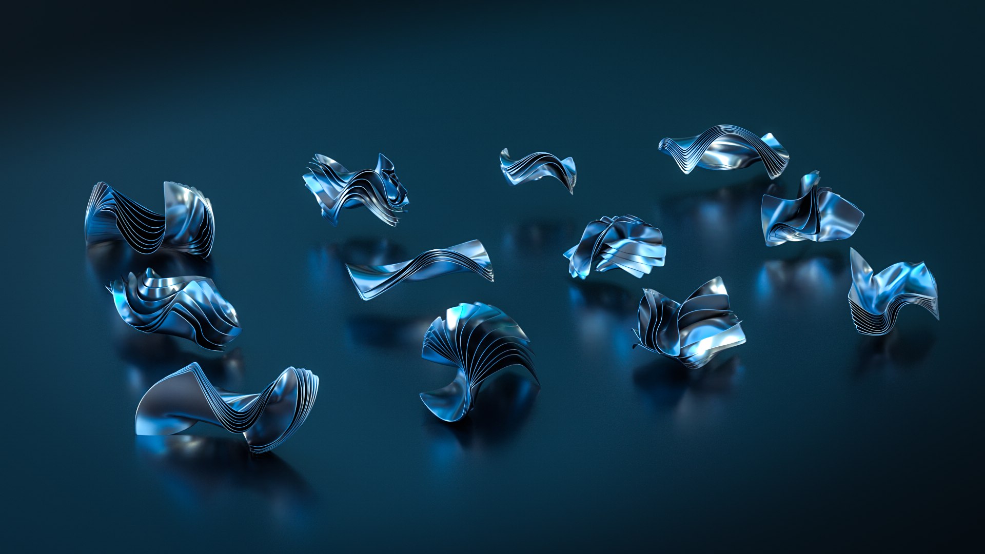 12 Modern Abstract Wavy Design Shapes Collection 3D Model - TurboSquid ...