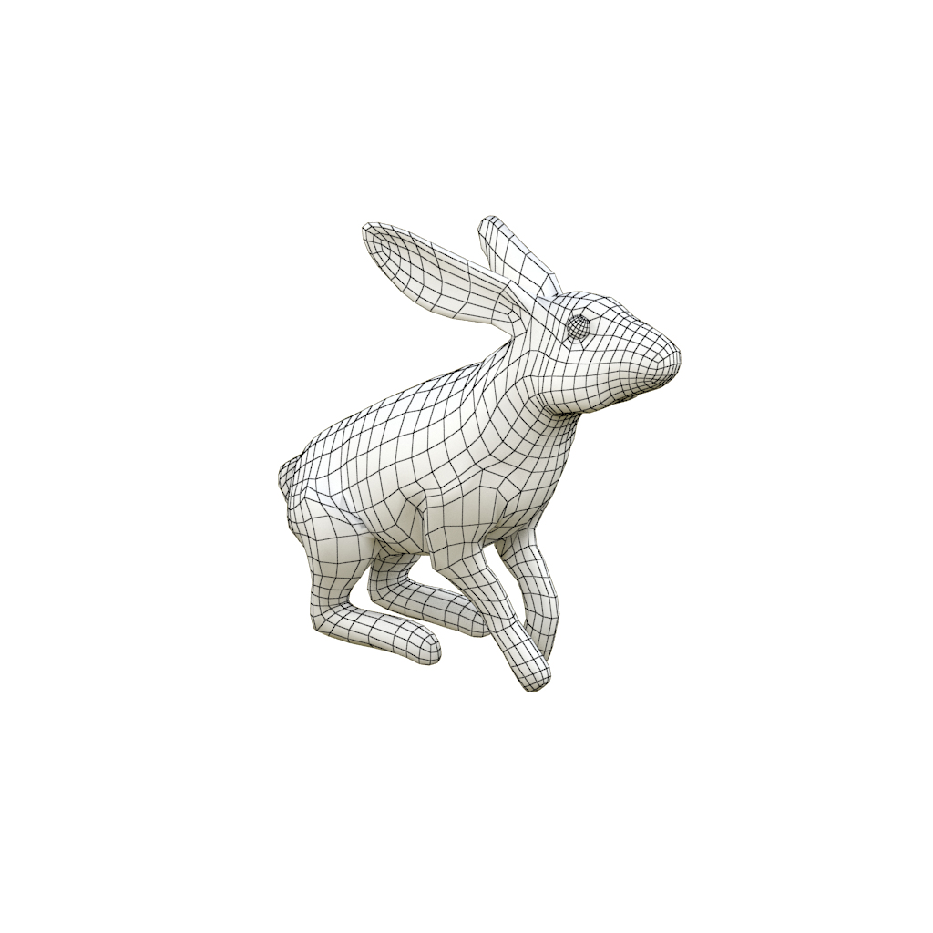 3d hare rigged cat model