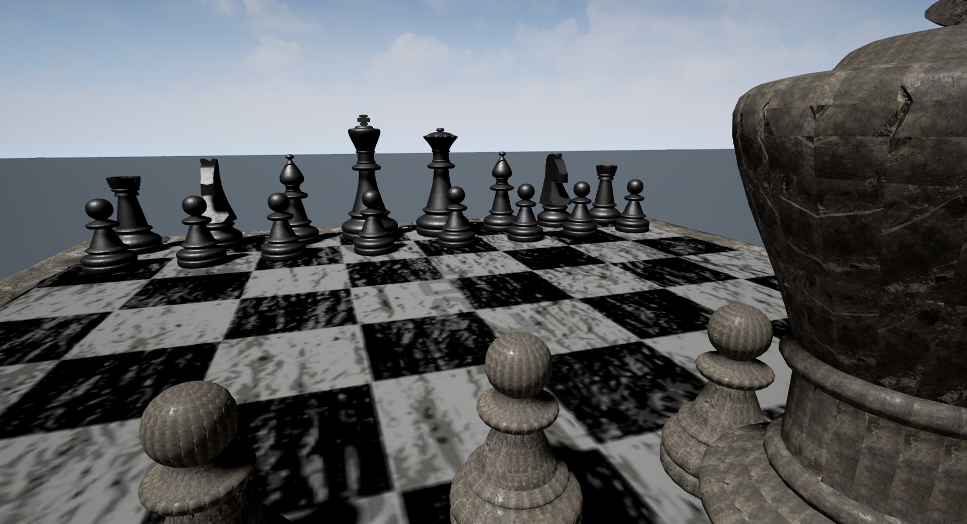 rock chess set 3d model