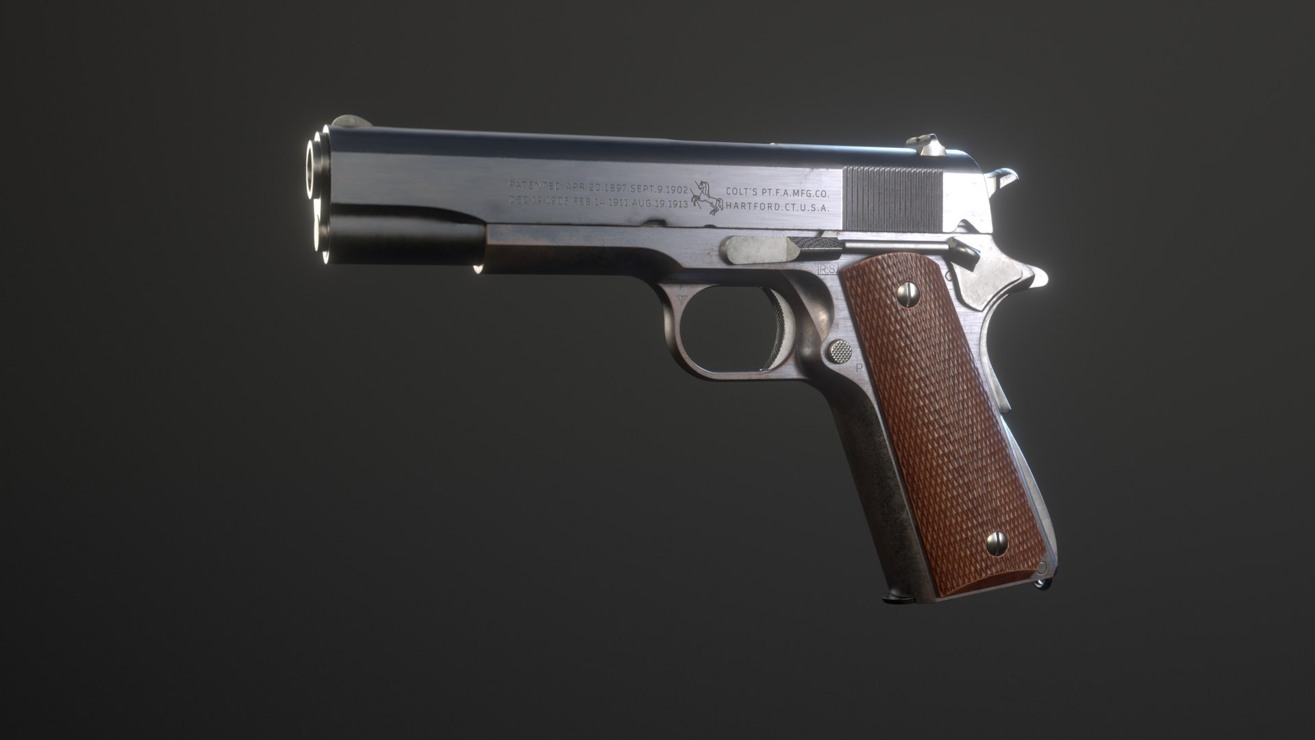 Colt 1911A1 Light 3D Model - TurboSquid 2212106