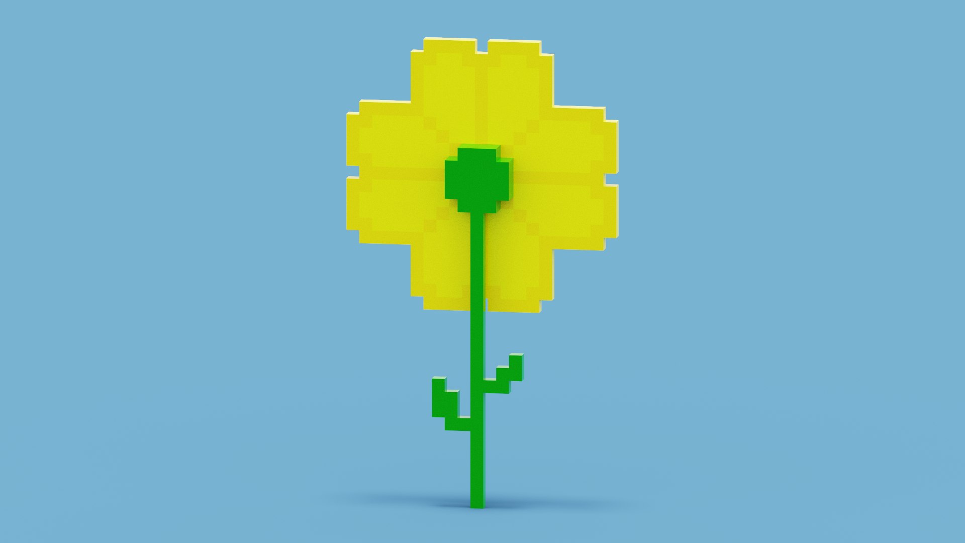 3D Voxel Yellow Flower Model - TurboSquid 1976602