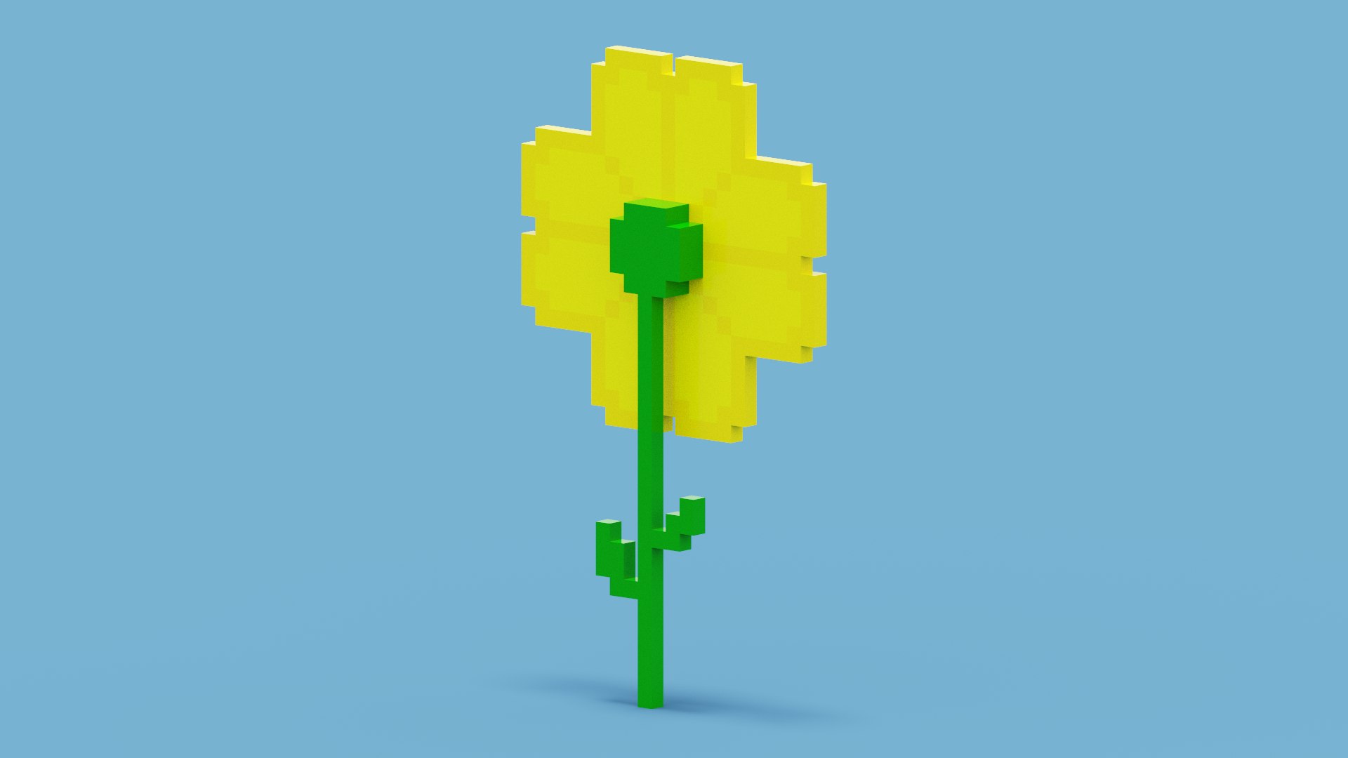3D Voxel Yellow Flower Model - TurboSquid 1976602
