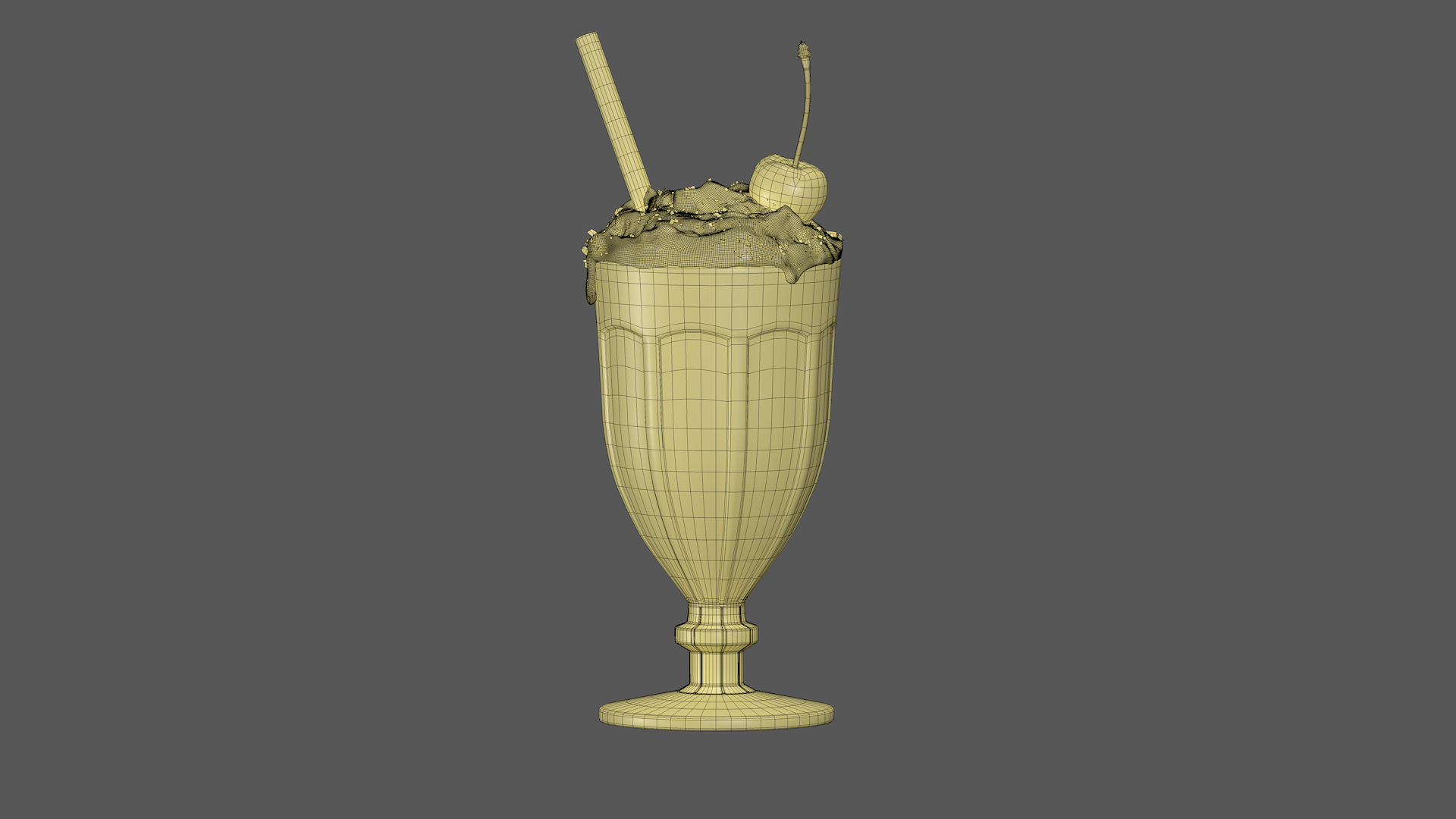 Milkshake Cherry Glass Drink 8K Model - TurboSquid 1869821