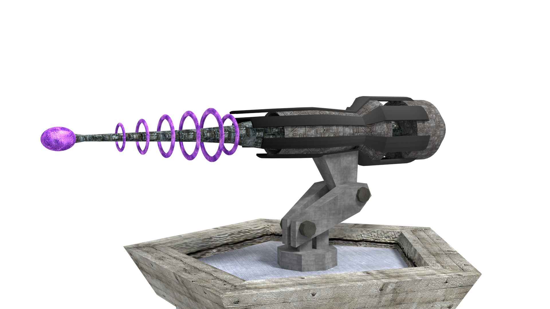 3d Sci-fi Laser Turret Gun Model