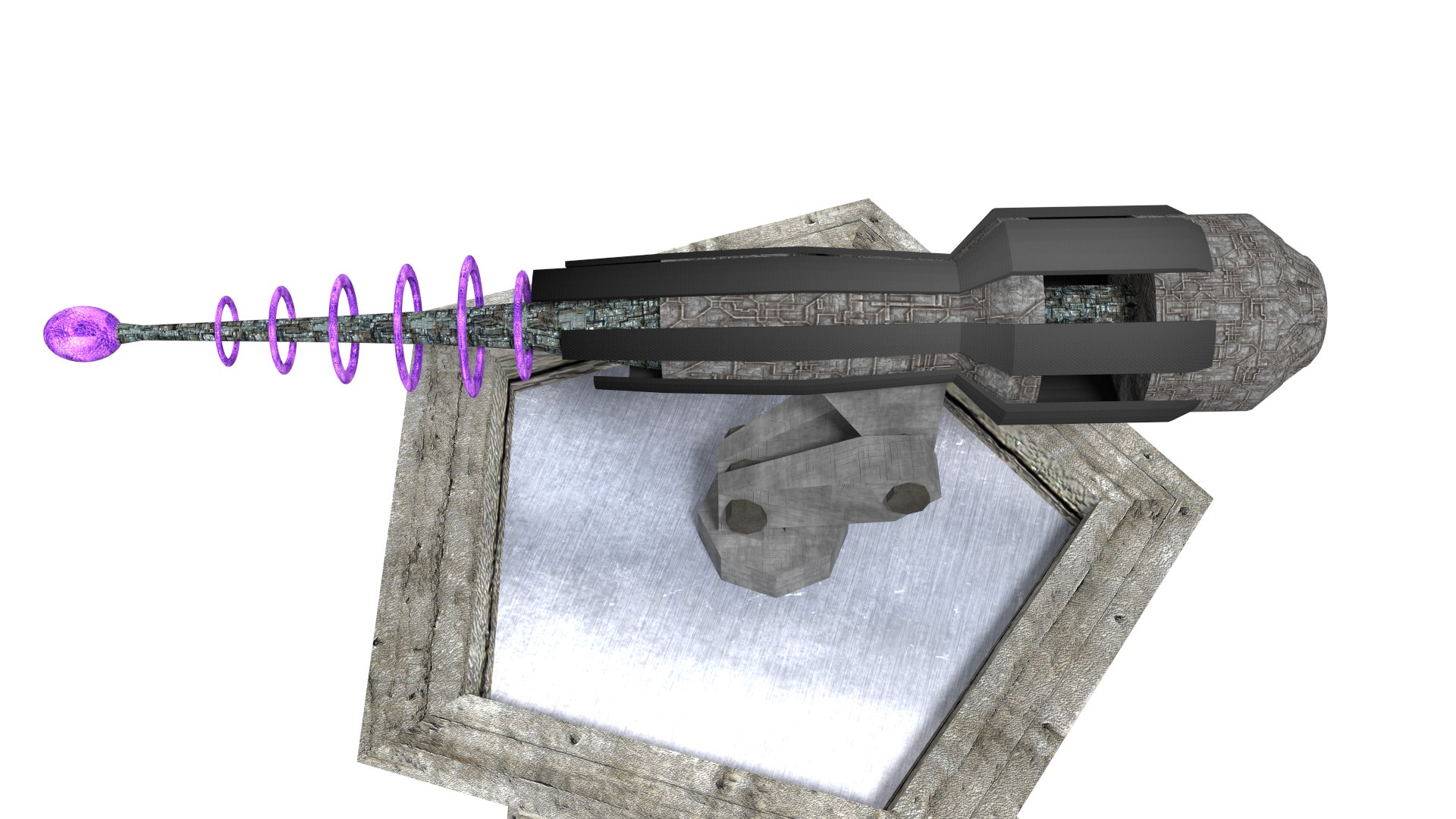 3d Sci Fi Laser Turret Gun Model