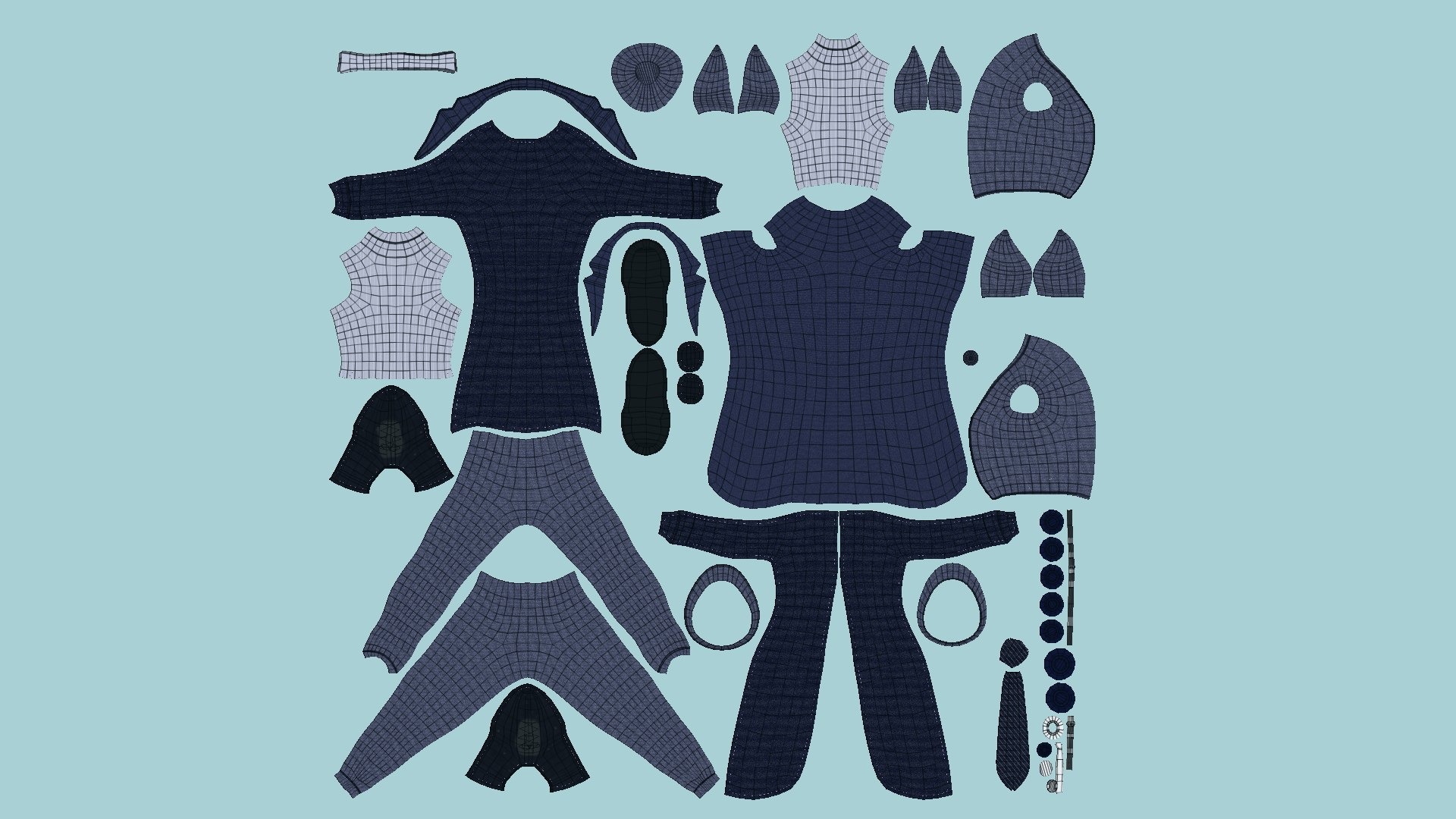 Gentleman Outfit 03 Dark Blue - Character Design Fashion 3D Model ...