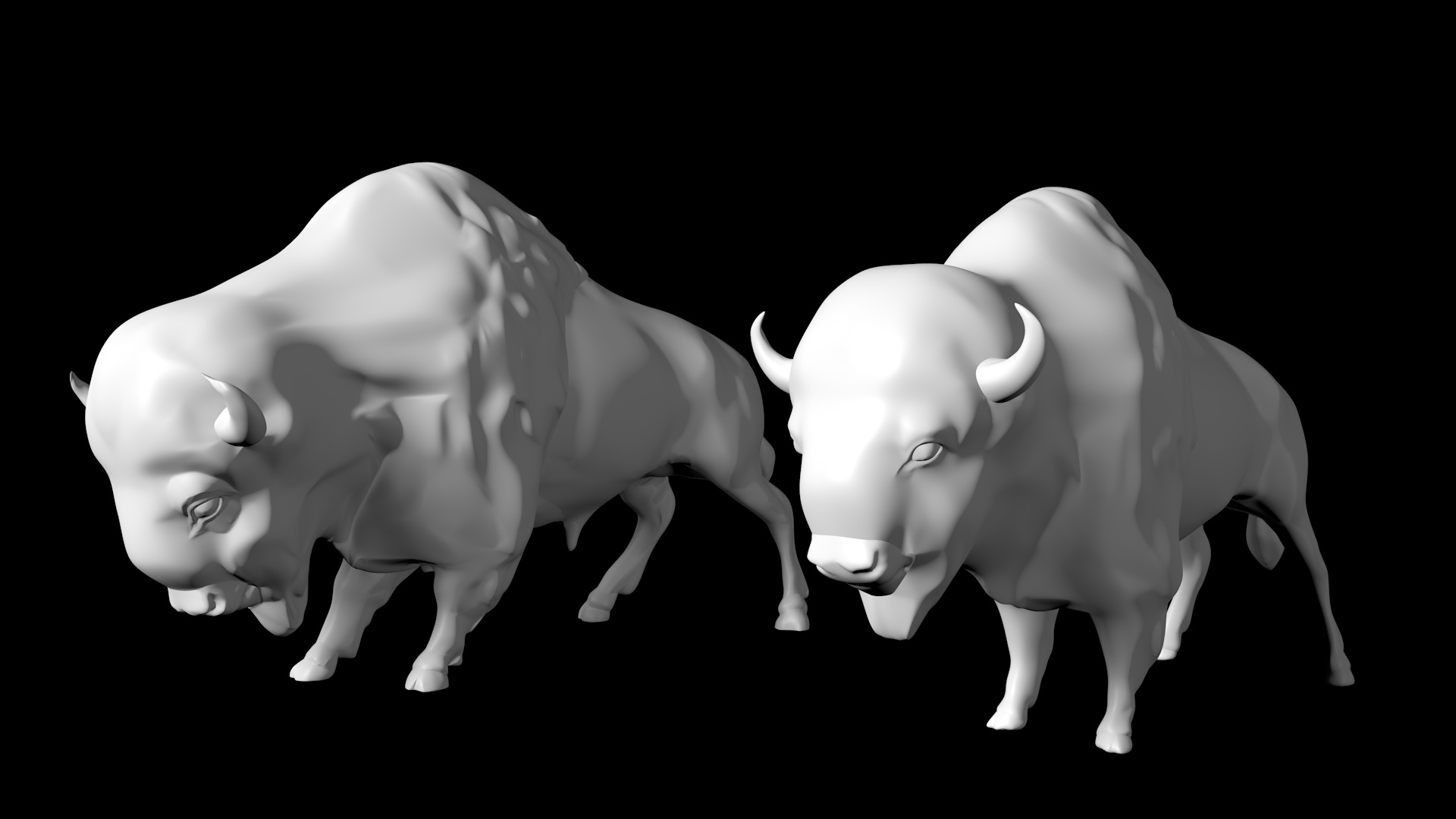 3D buffalo female male - TurboSquid 1677115
