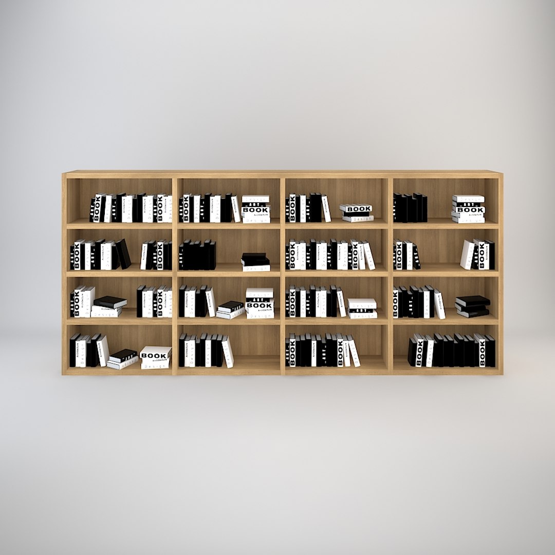library books 3d model