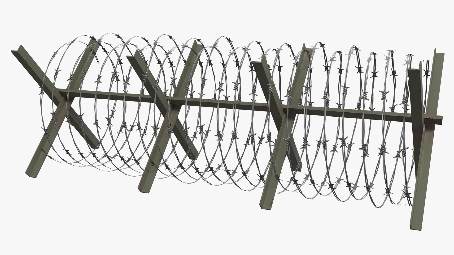 Barbed Wire Barricade 3D - TurboSquid 2397894