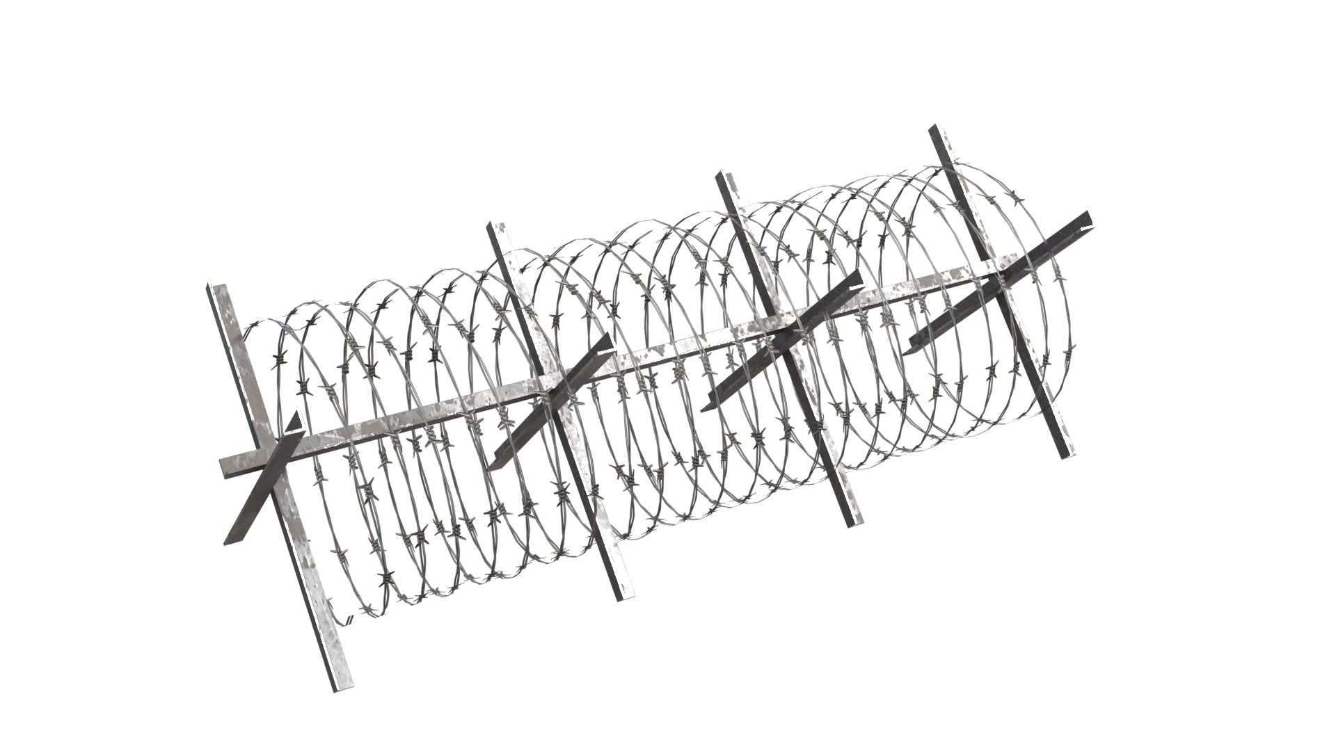 Barbed Wire Barricade 3D - TurboSquid 2397894