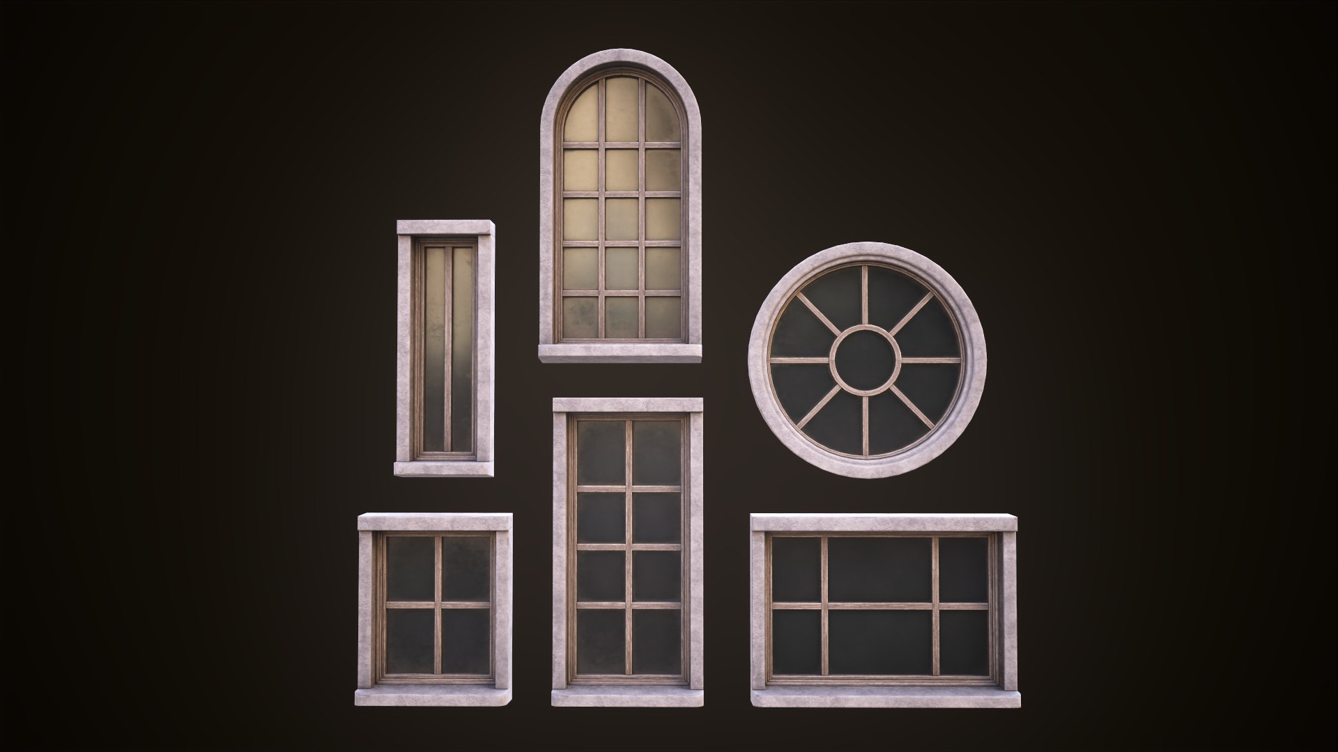 3D Set Of Different Windows Model - TurboSquid 2049481