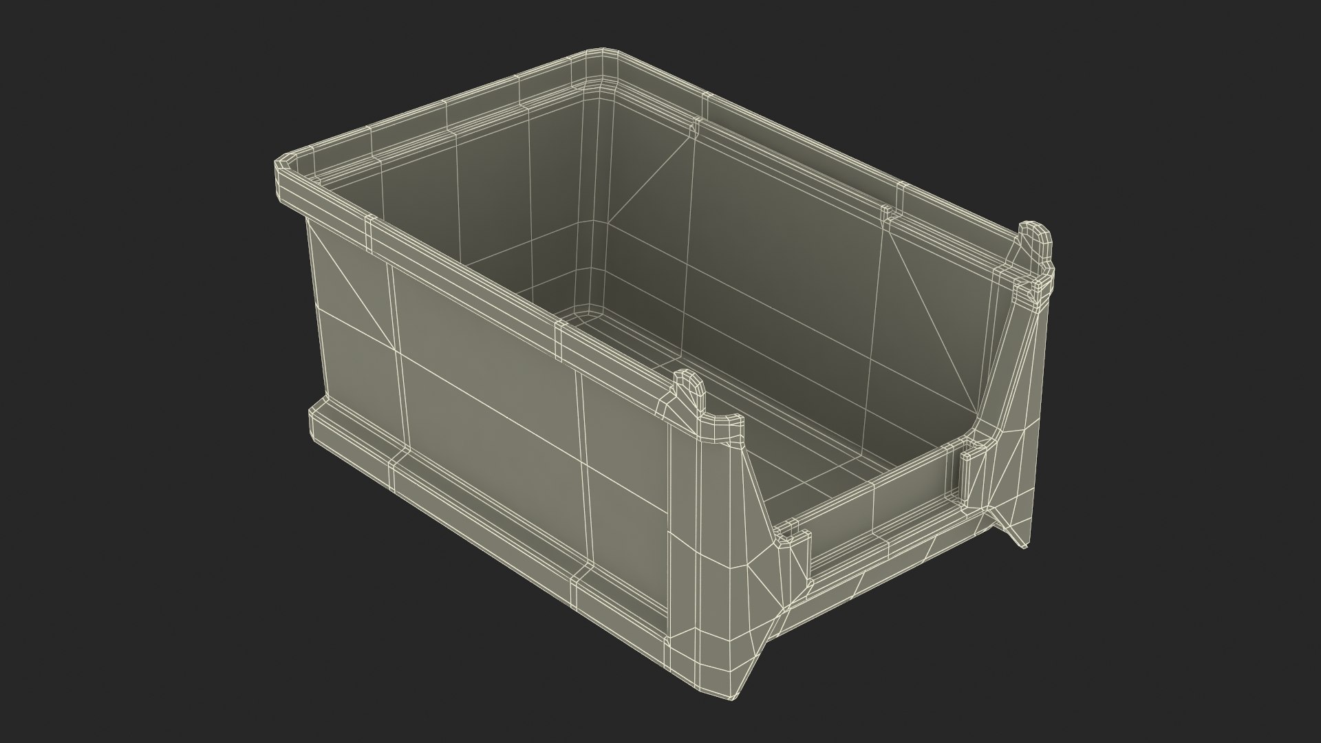 Stackable Plastic Storage Bin Model - TurboSquid 2374917